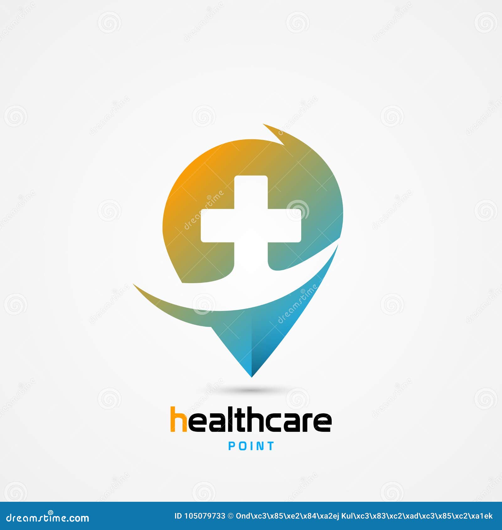 White Symbol. Healthcare Concept. Creative Map Pin Stock Vector ...