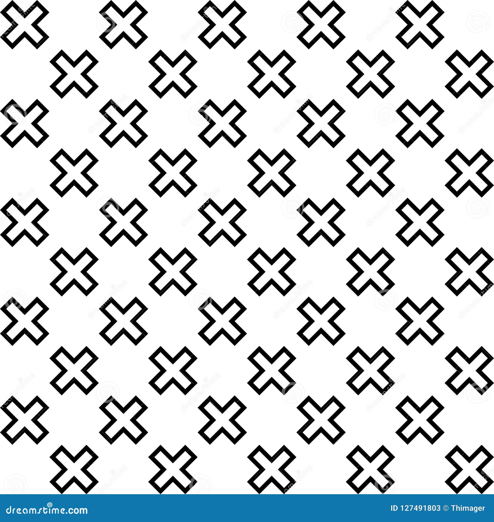 White X Symbol Pattern on White Background. Stock Illustration ...