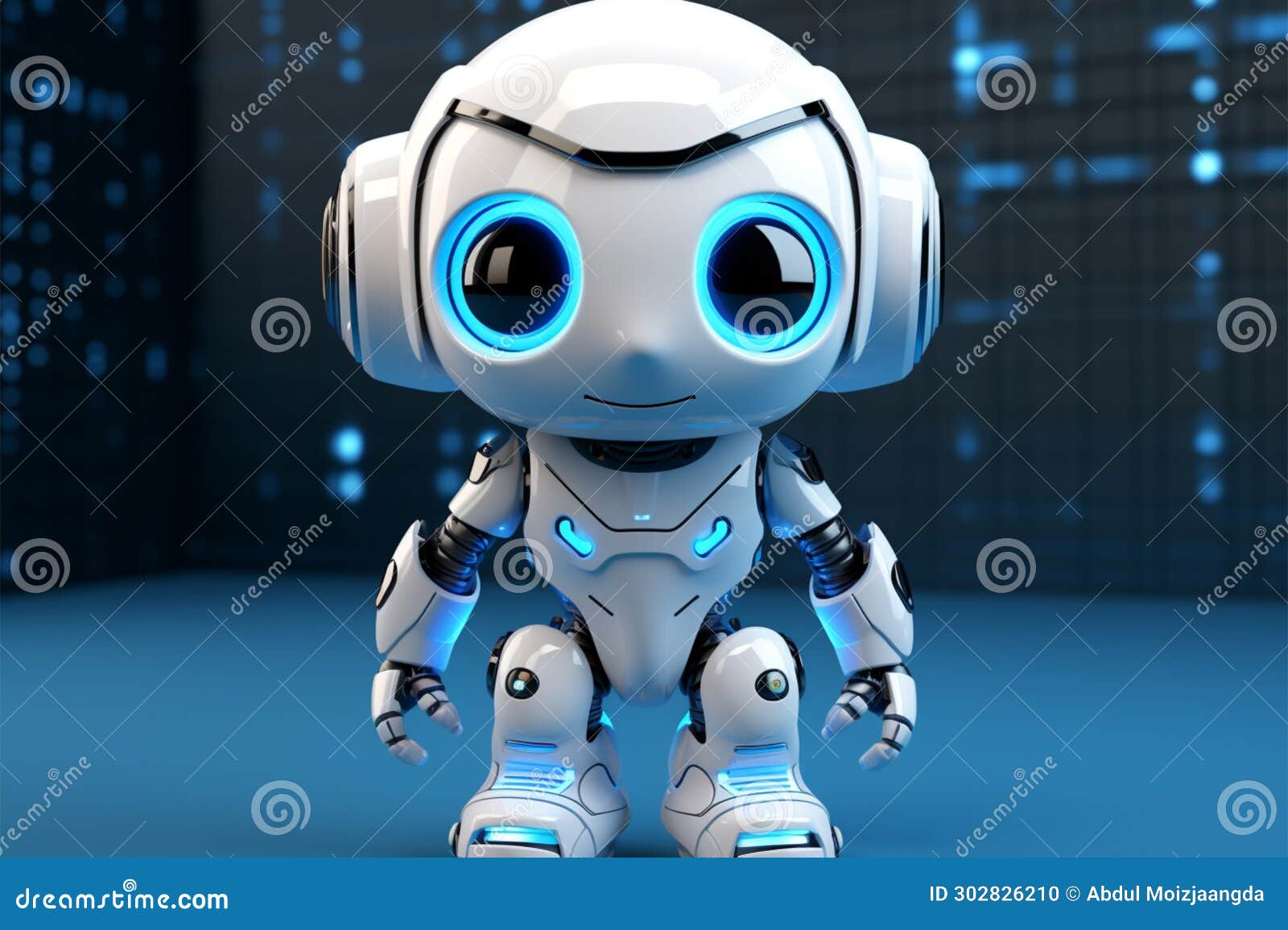 White System AI Chat Bot, 3Drender, Cute Robot Design Stock ...