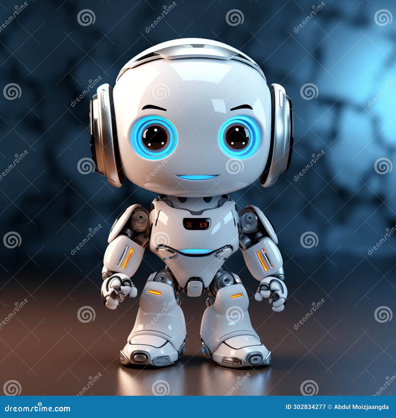 White System AI Chat Bot, 3Drender, Cute Robot Design Stock ...