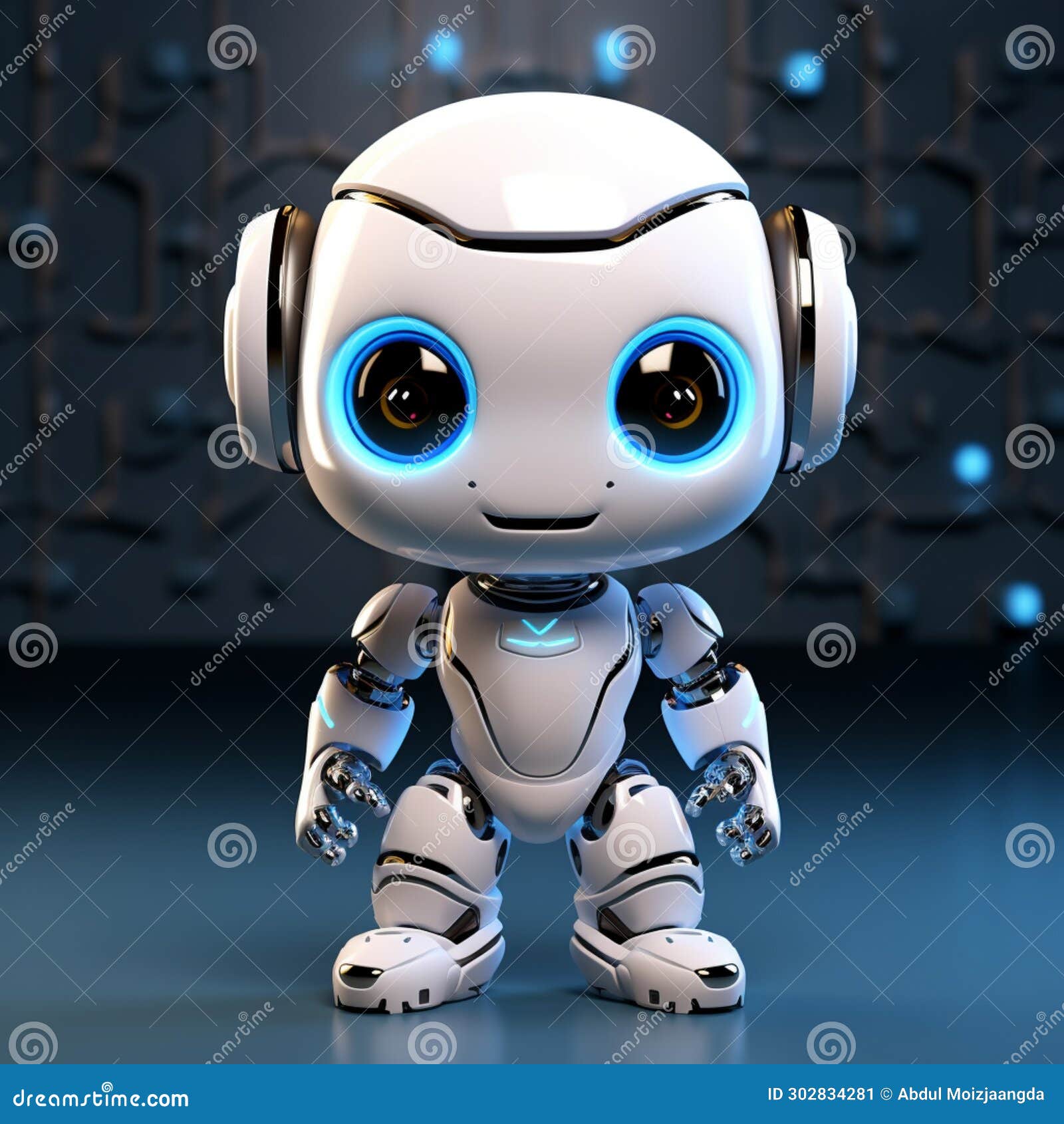 White System AI Chat Bot, 3Drender, Cute Robot Design Stock ...