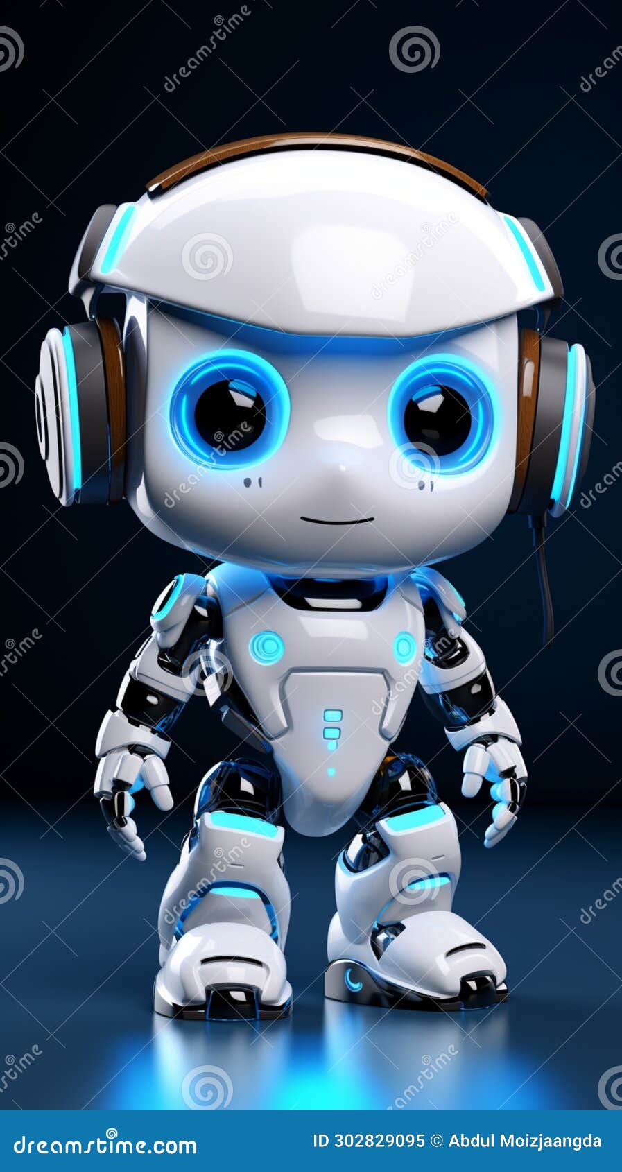 White System AI Chat Bot, 3Drender, Cute Robot Design Stock ...