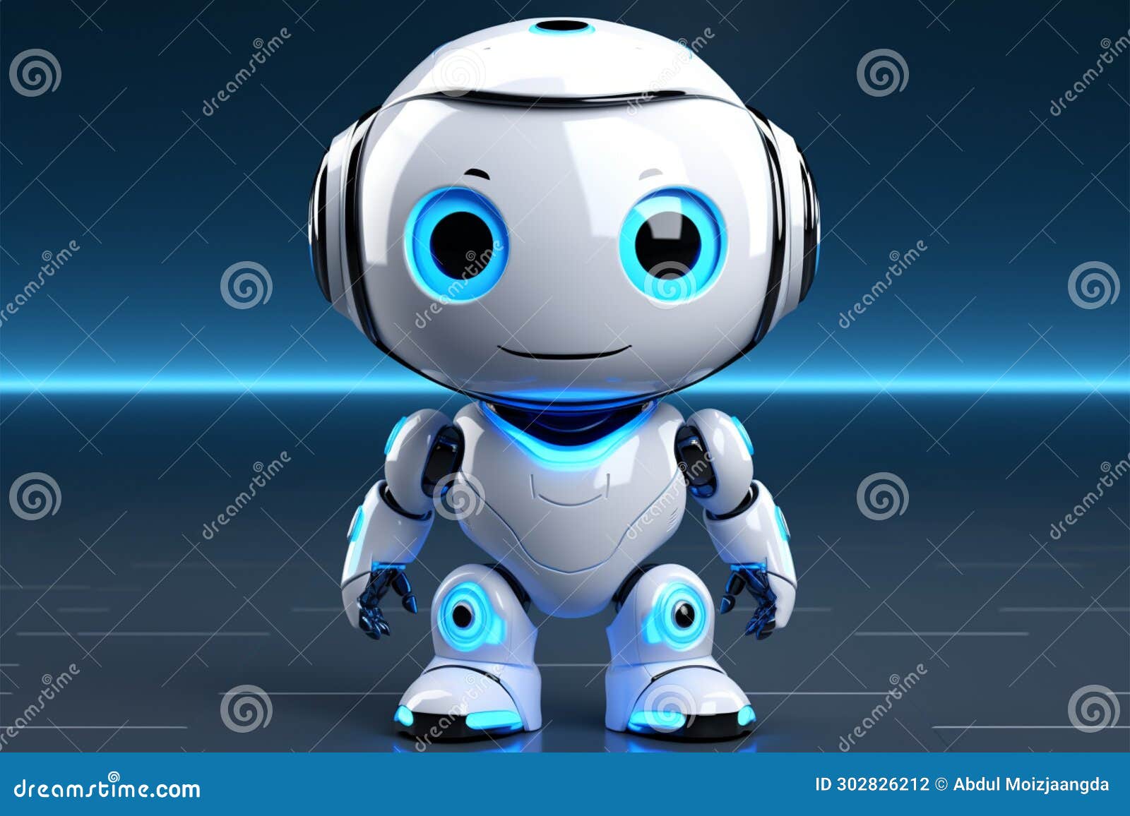 White System AI Chat Bot, 3Drender, Cute Robot Design Stock ...
