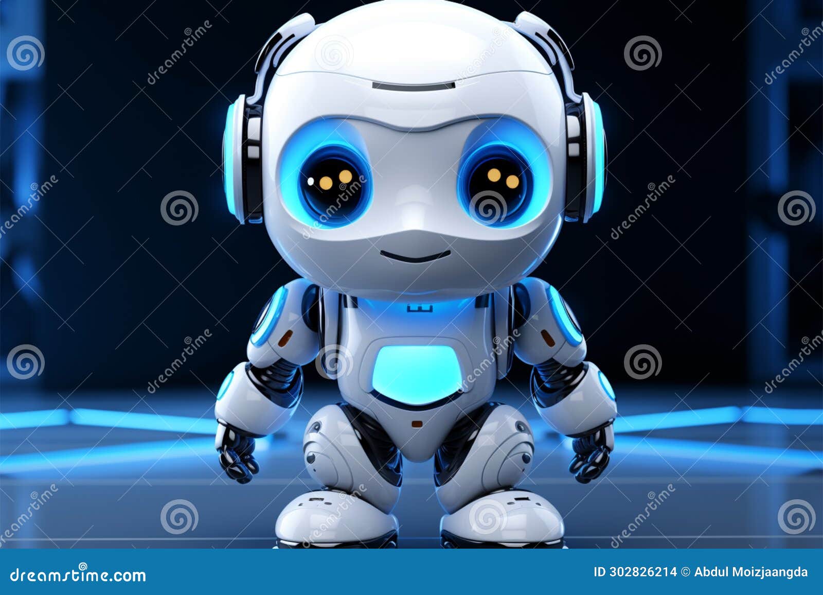 White System AI Chat Bot, 3Drender, Cute Robot Design Stock ...