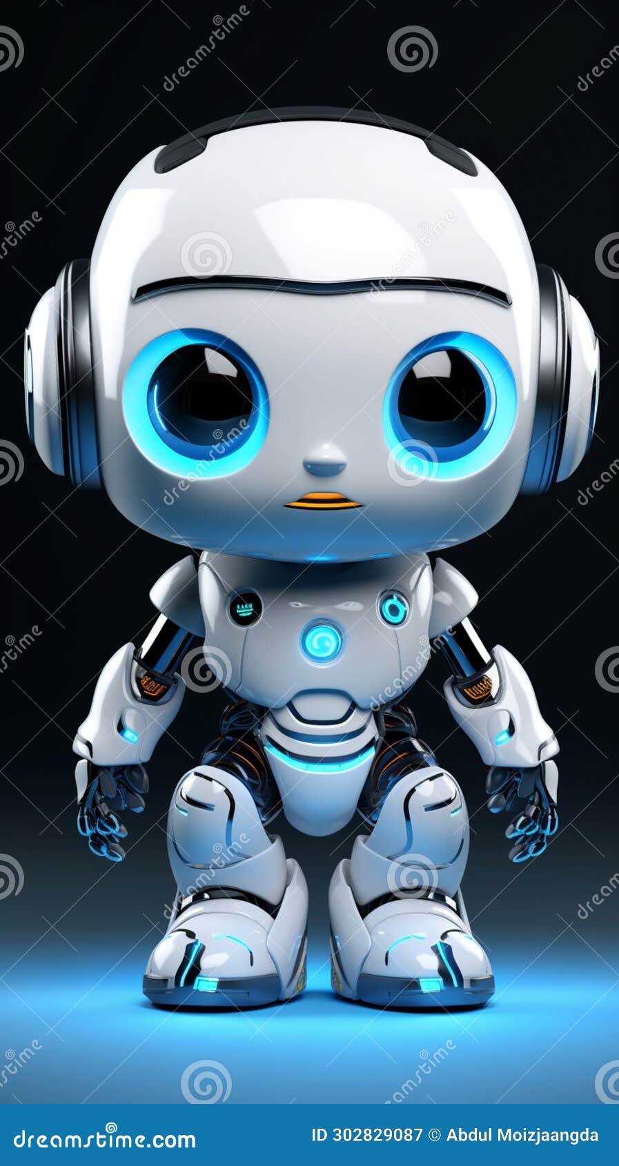 White System AI Chat Bot, 3Drender, Cute Robot Design Stock ...