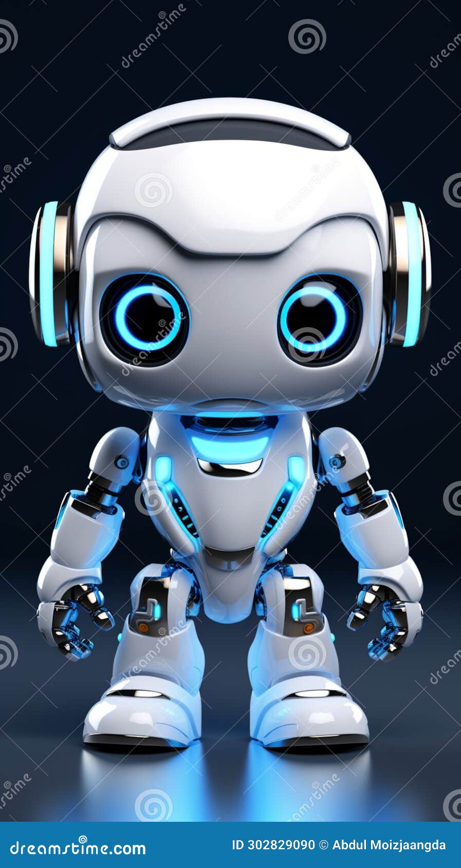 White System AI Chat Bot, 3Drender, Cute Robot Design Stock ...