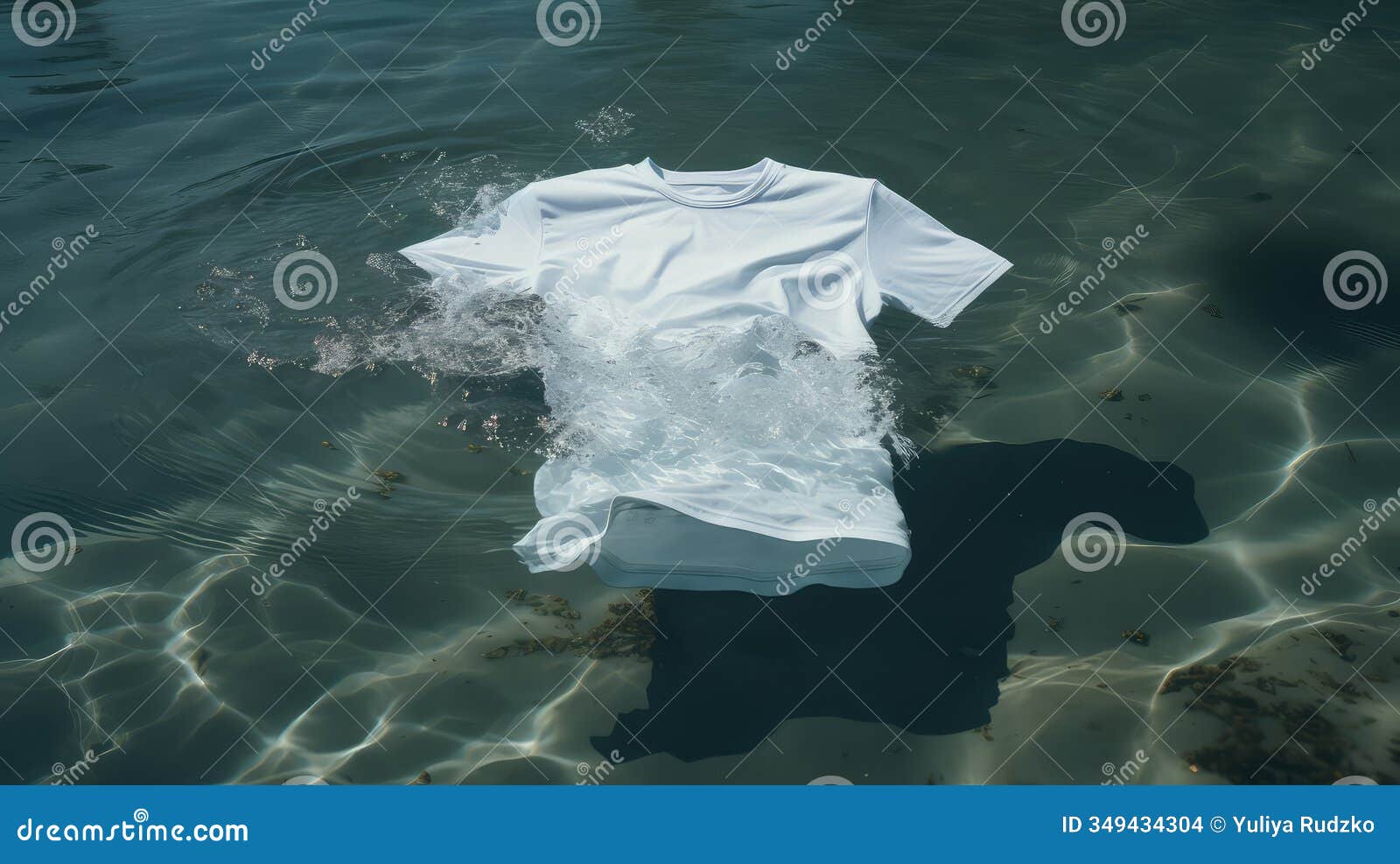 White T-shirt Fell into the Water and Drowned Stock Illustration ...