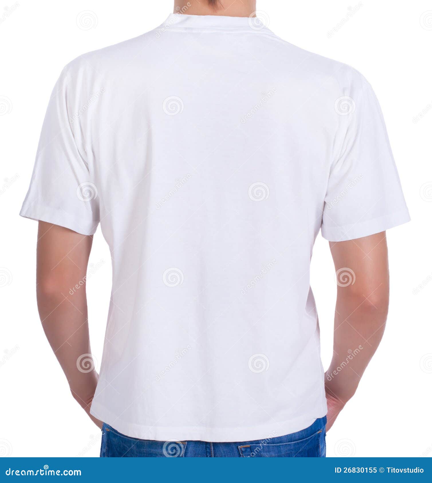 White T-shirt on a Young Man. Back Stock Image - Image of clothes ...