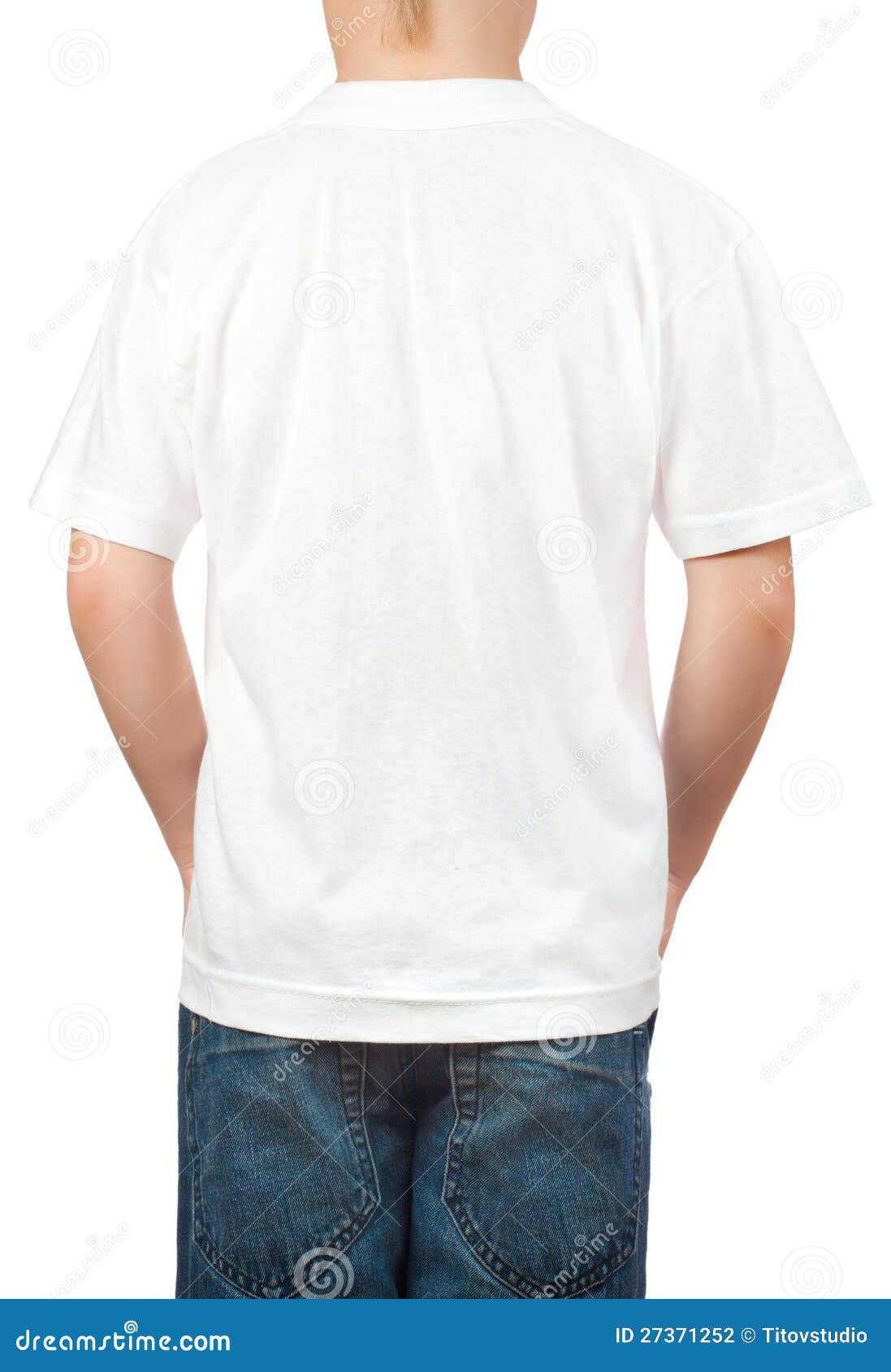White T-shirt on a Young Man. Back Stock Photo - Image of wardrobe ...