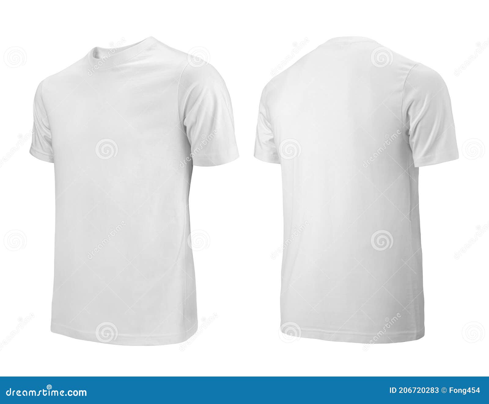 White T-shirts Front and Back Side View Used As Design Template Stock ...