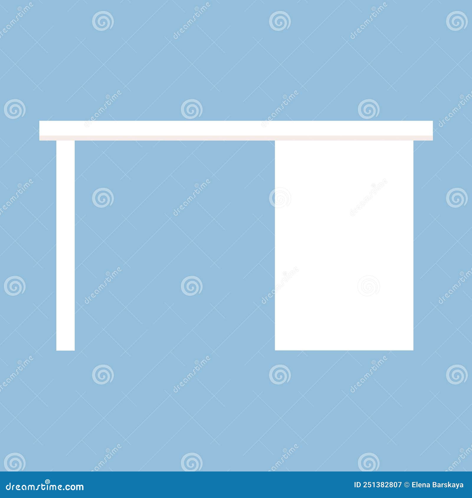 White Table on Blue Background for Use in Web Design Stock Vector ...