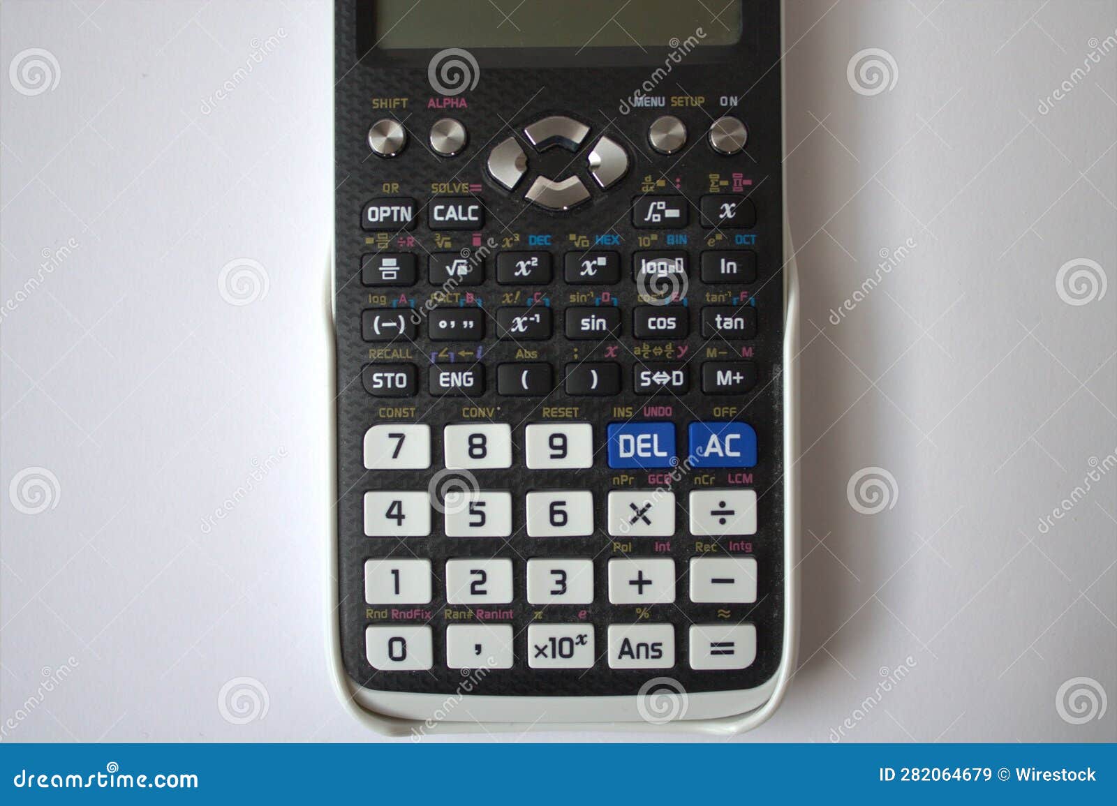 White Table with a Calculator Sitting on Top of it Stock Image - Image ...