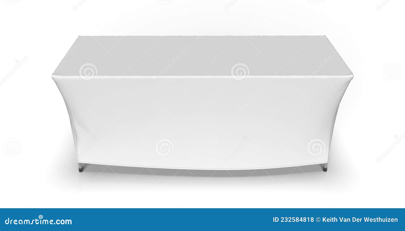 White Table Cloth Box Fit Stitched Exhibition Adjustable Runner. Stock ...