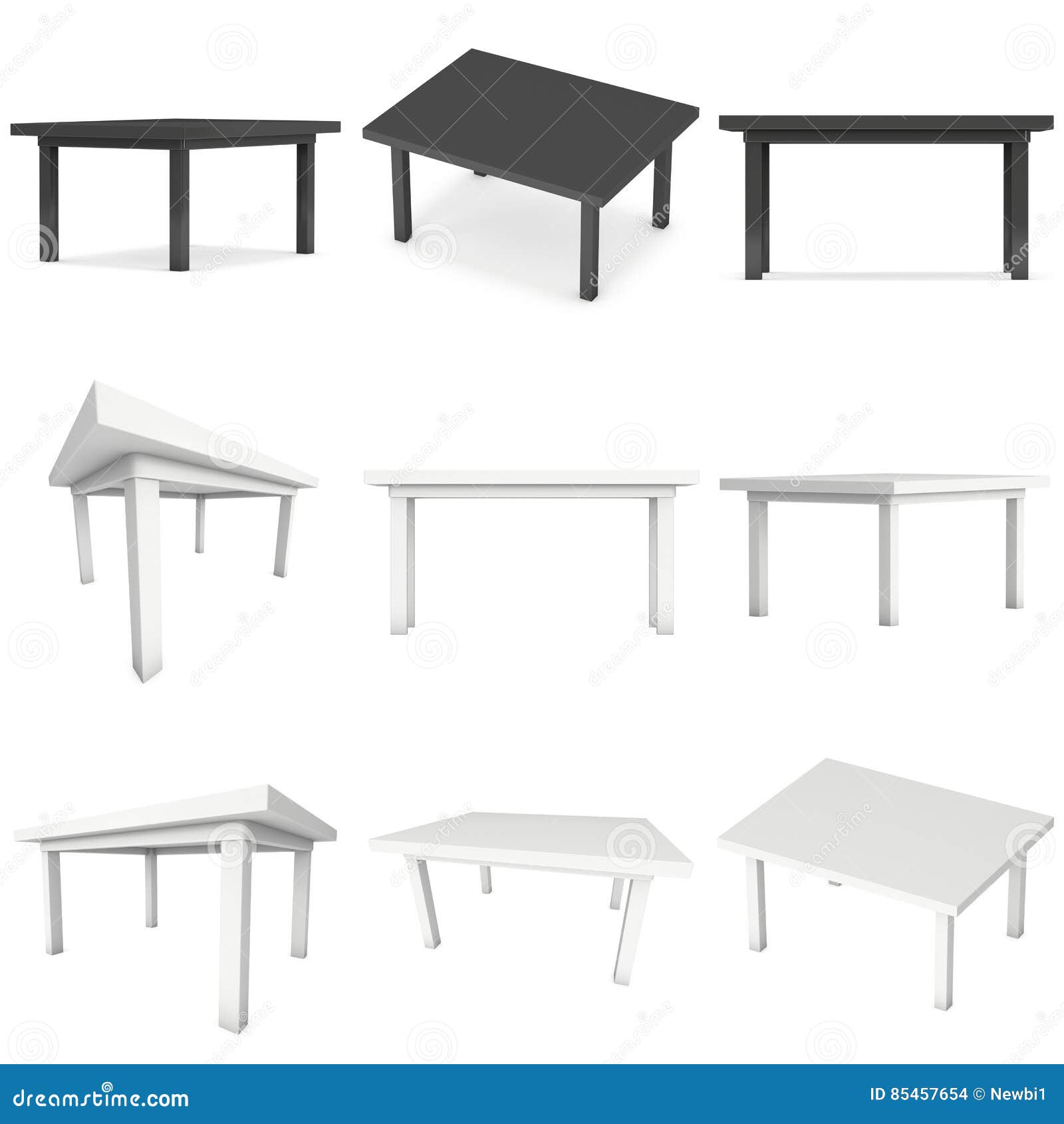 White Table 3D stock illustration. Illustration of clear - 85457654