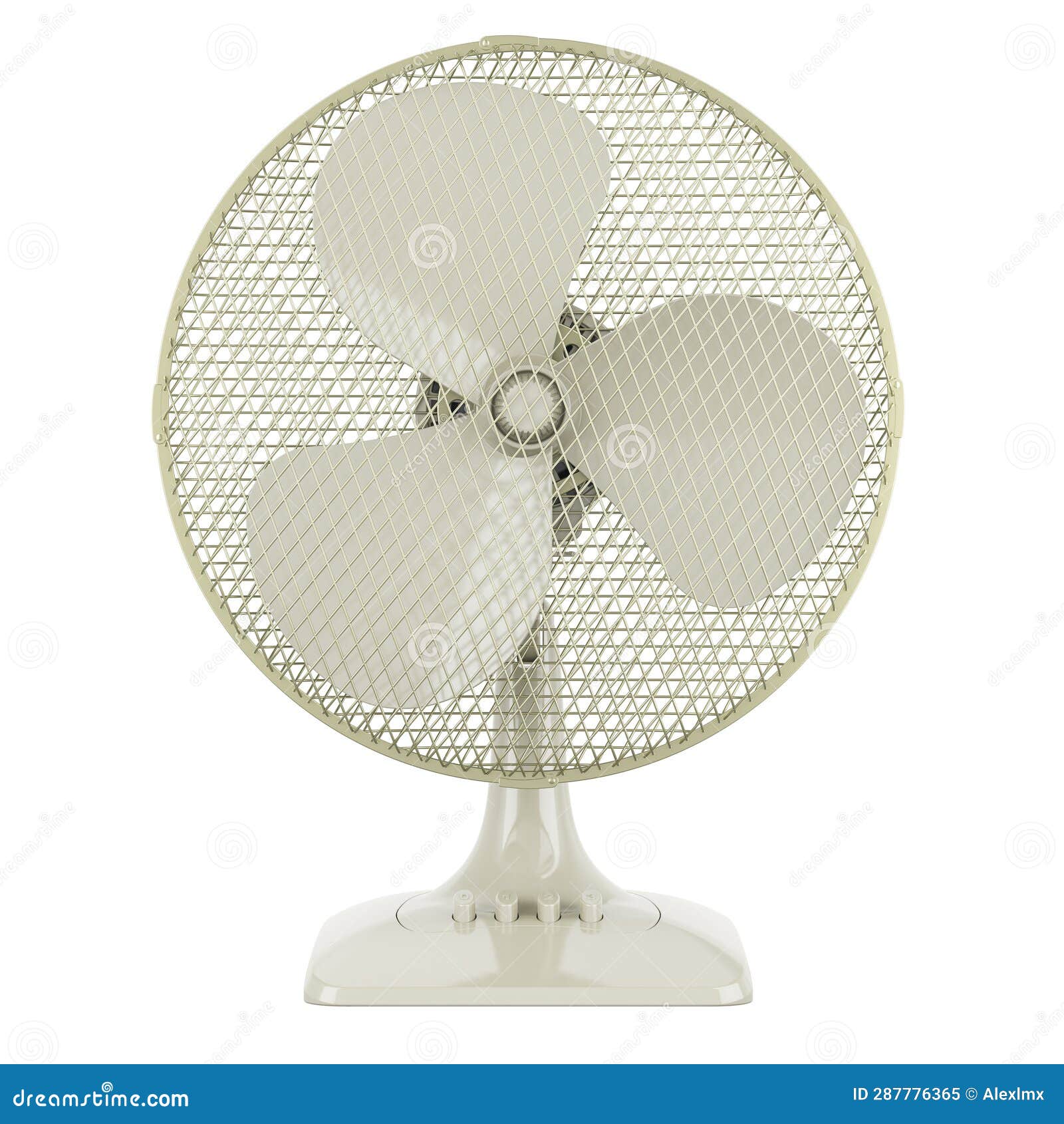 White Table Fan, Front View. 3D Rendering Stock Illustration ...