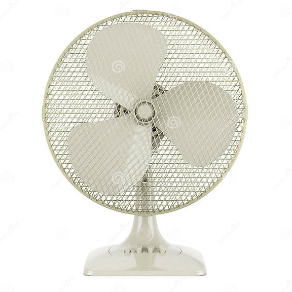 White Table Fan, Front View. 3D Rendering Stock Illustration ...