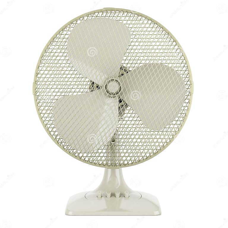 White Table Fan, Front View. 3D Rendering Stock Illustration ...