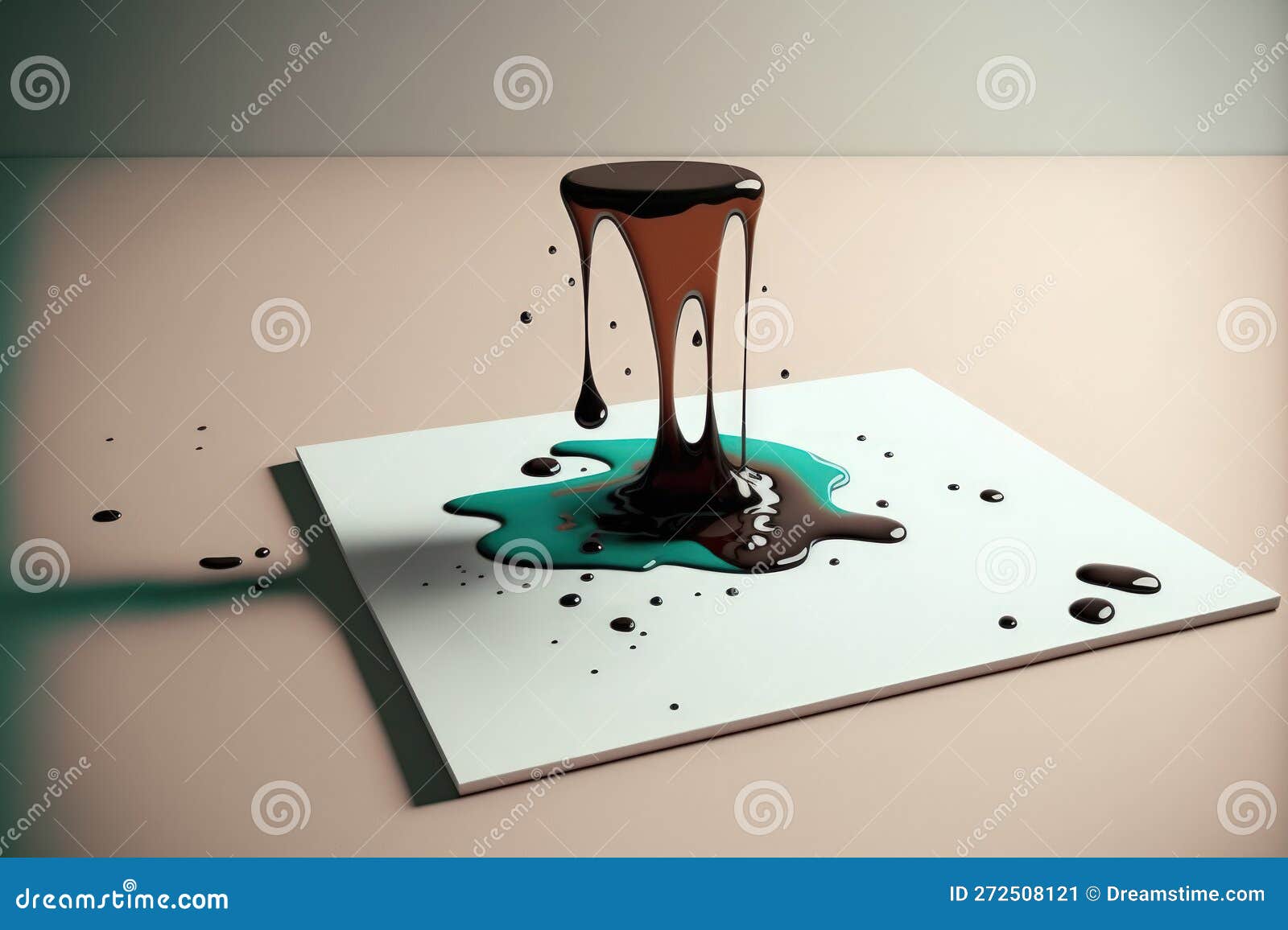 On a White Table, a Glass of Water Was Spilled Stock Illustration ...