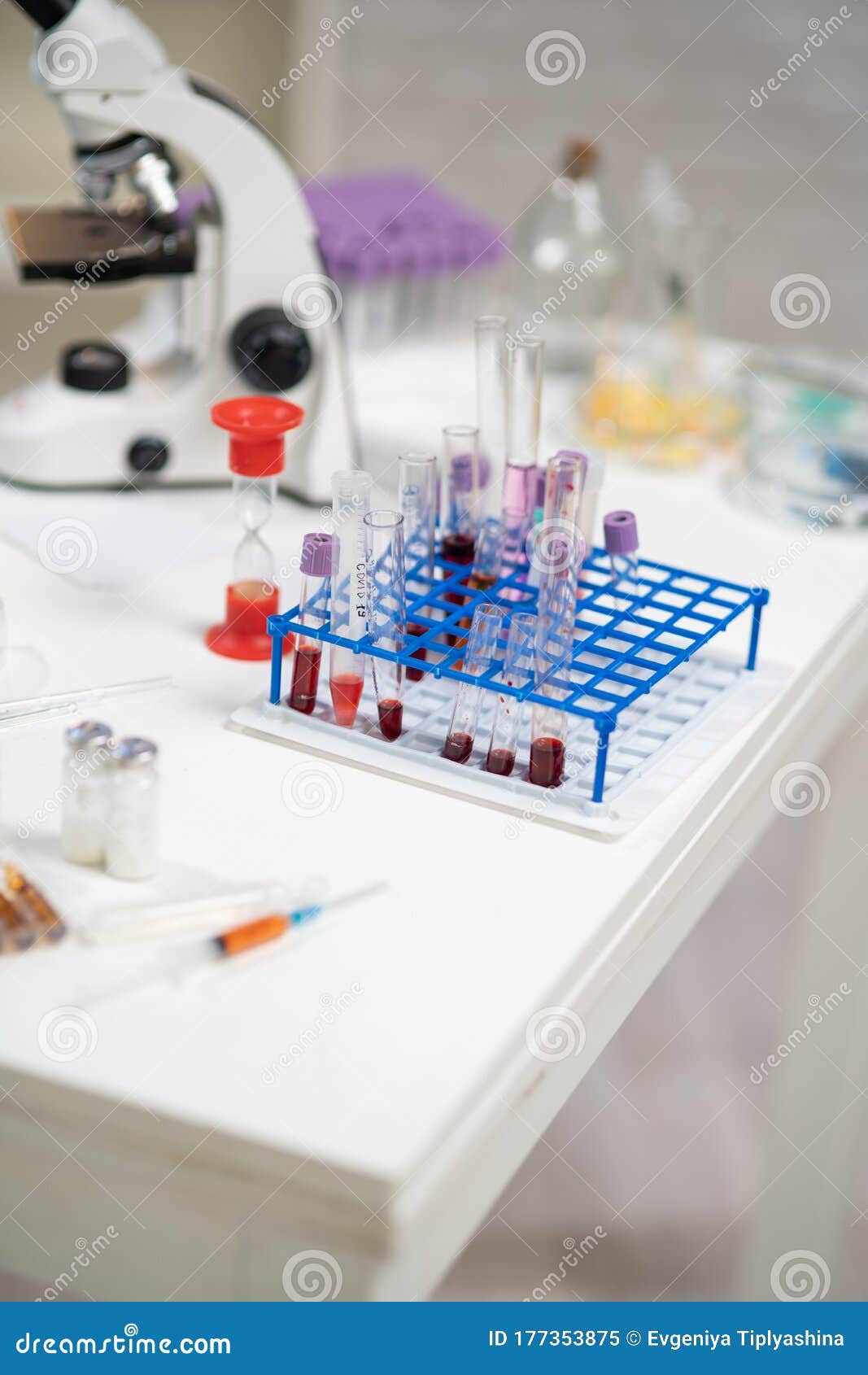 A laboratory table stock image. Image of experiment - 177353875