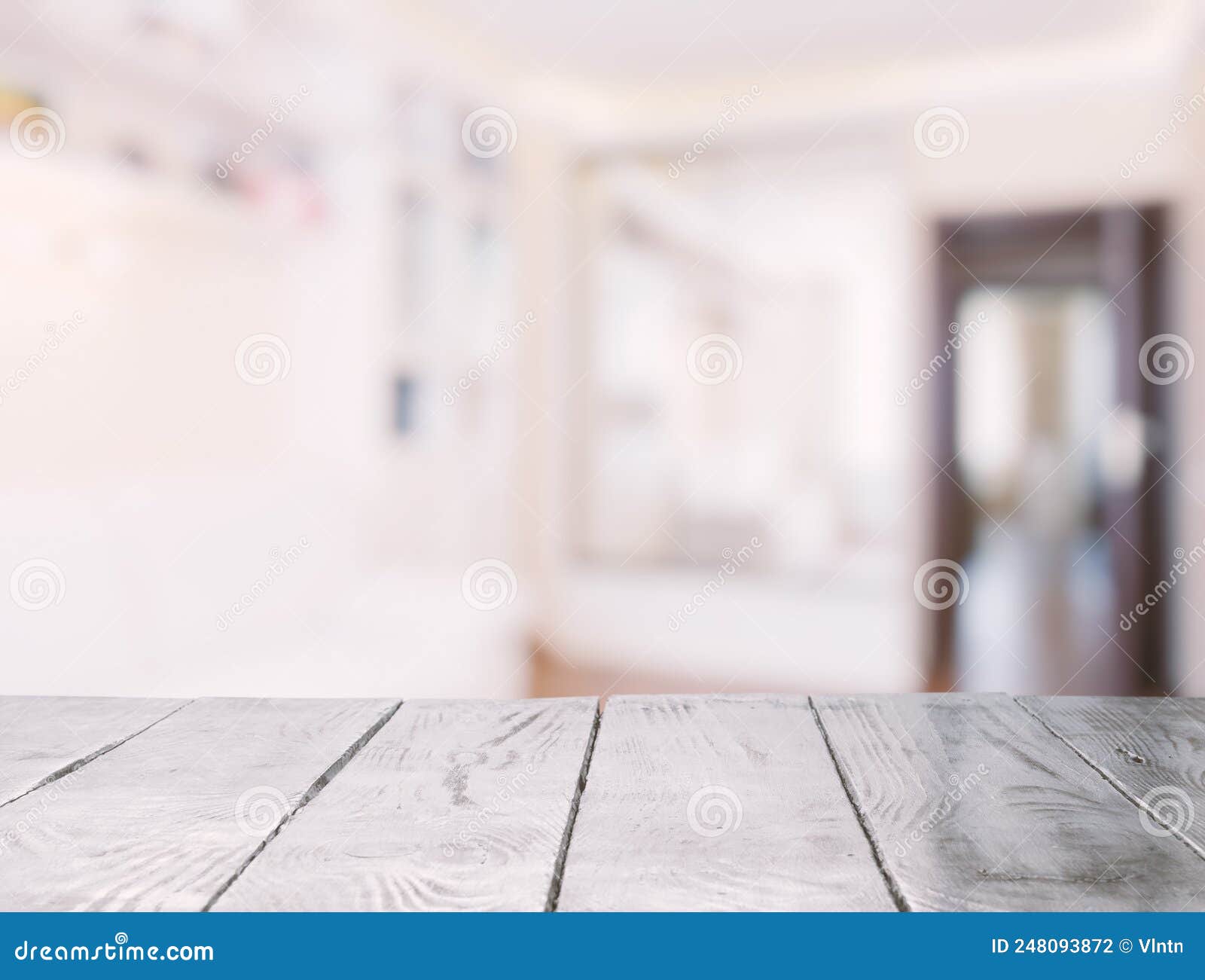 White Table in the Living Room Stock Photo - Image of blur, wall: 248093872