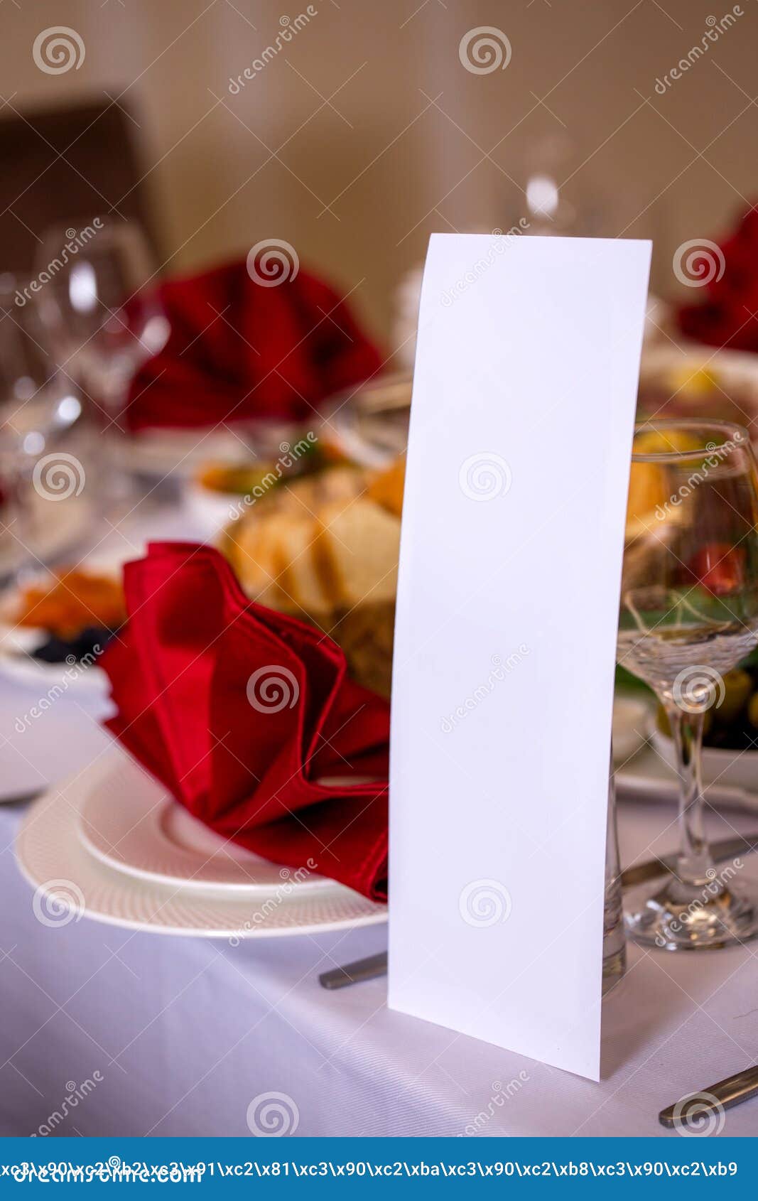 White Table Paper Plaques on the Table Cafe Stock Image - Image of ...