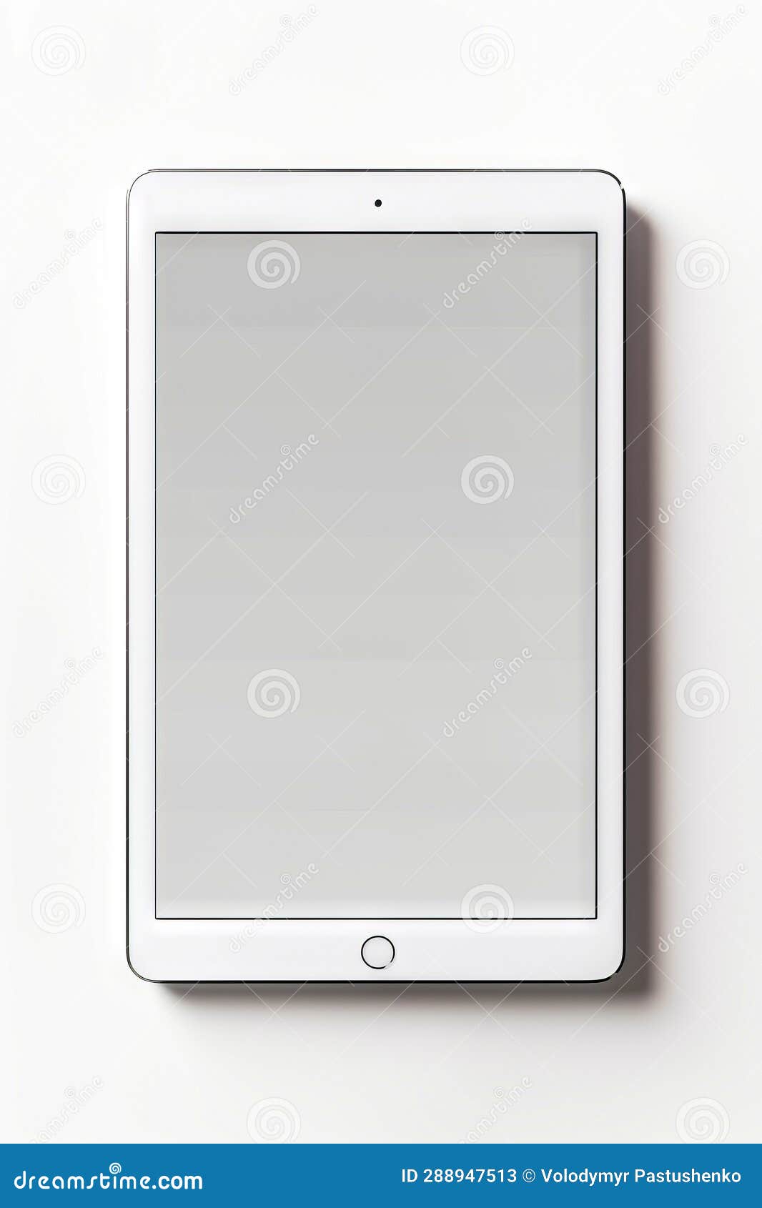 White Tablet with Blank Screen on White Surface with Clipping Edge ...