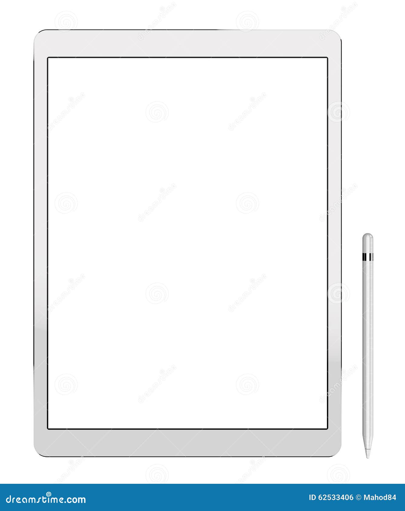 White tablet stock illustration. Illustration of gadget - 62533406