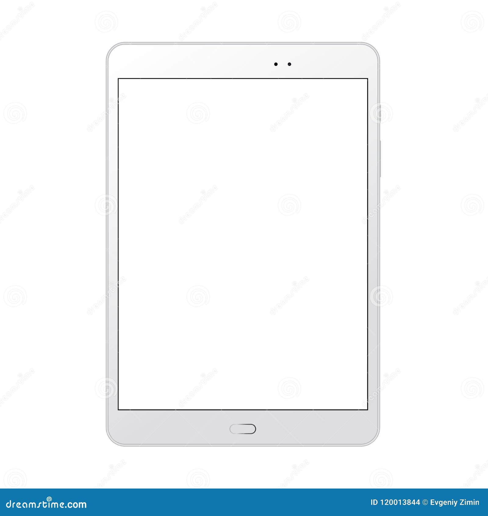 White Tablet Computer Mockup with Blank Screen Stock Vector ...