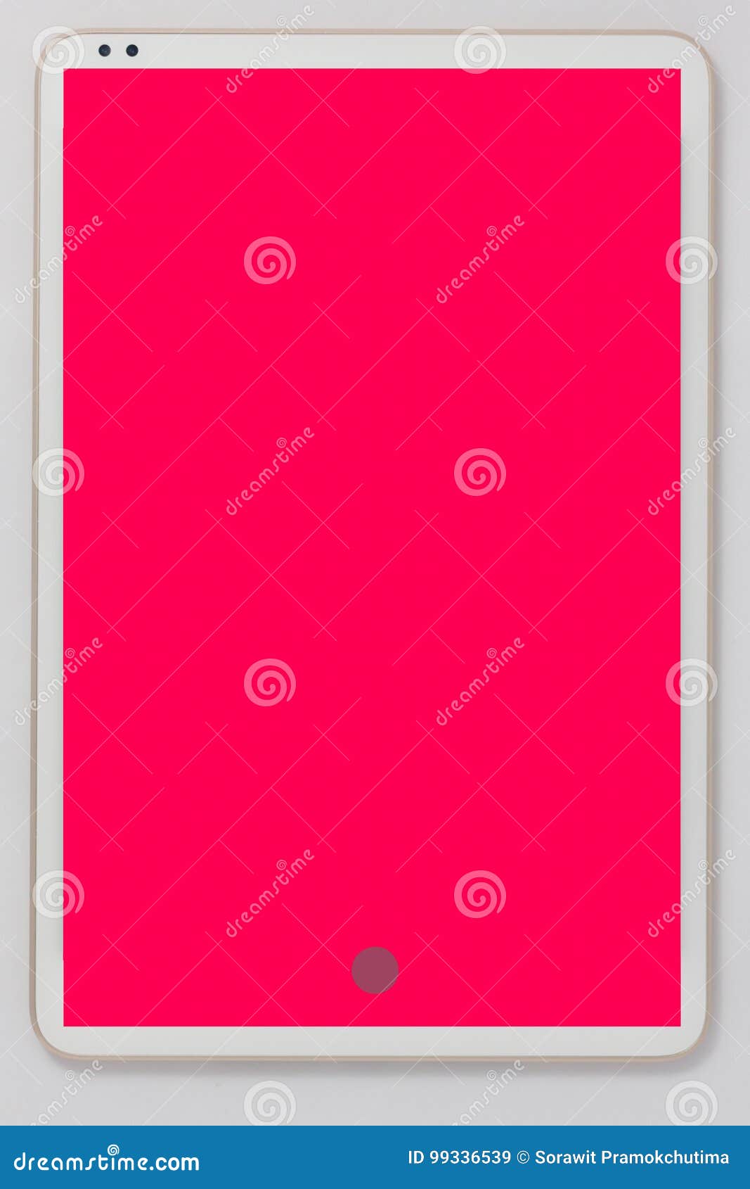 White Tablet Computer Red Screen Stock Image - Image of digital, object ...