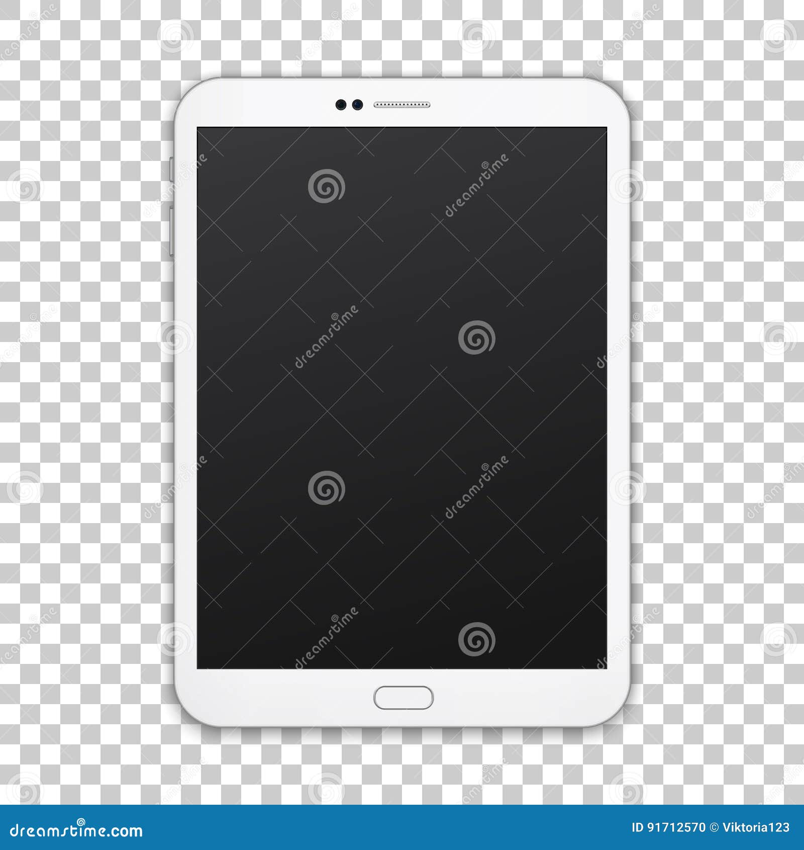 White Tablet With Empty Screen On Transparent Background, Vector ...