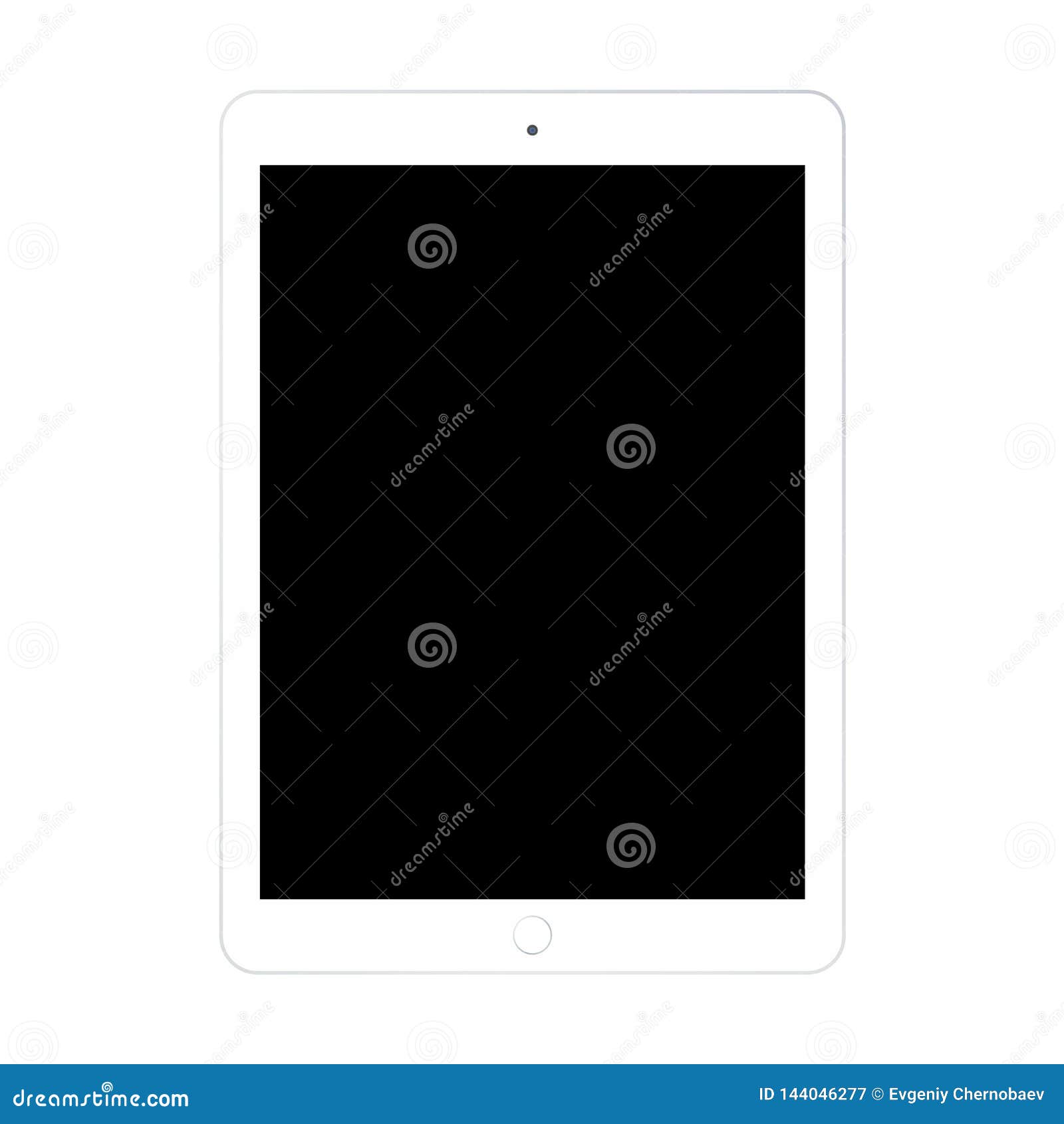 White Tablet Ipad with Empty Grey Screen Vector. Tabet Icon. White ...