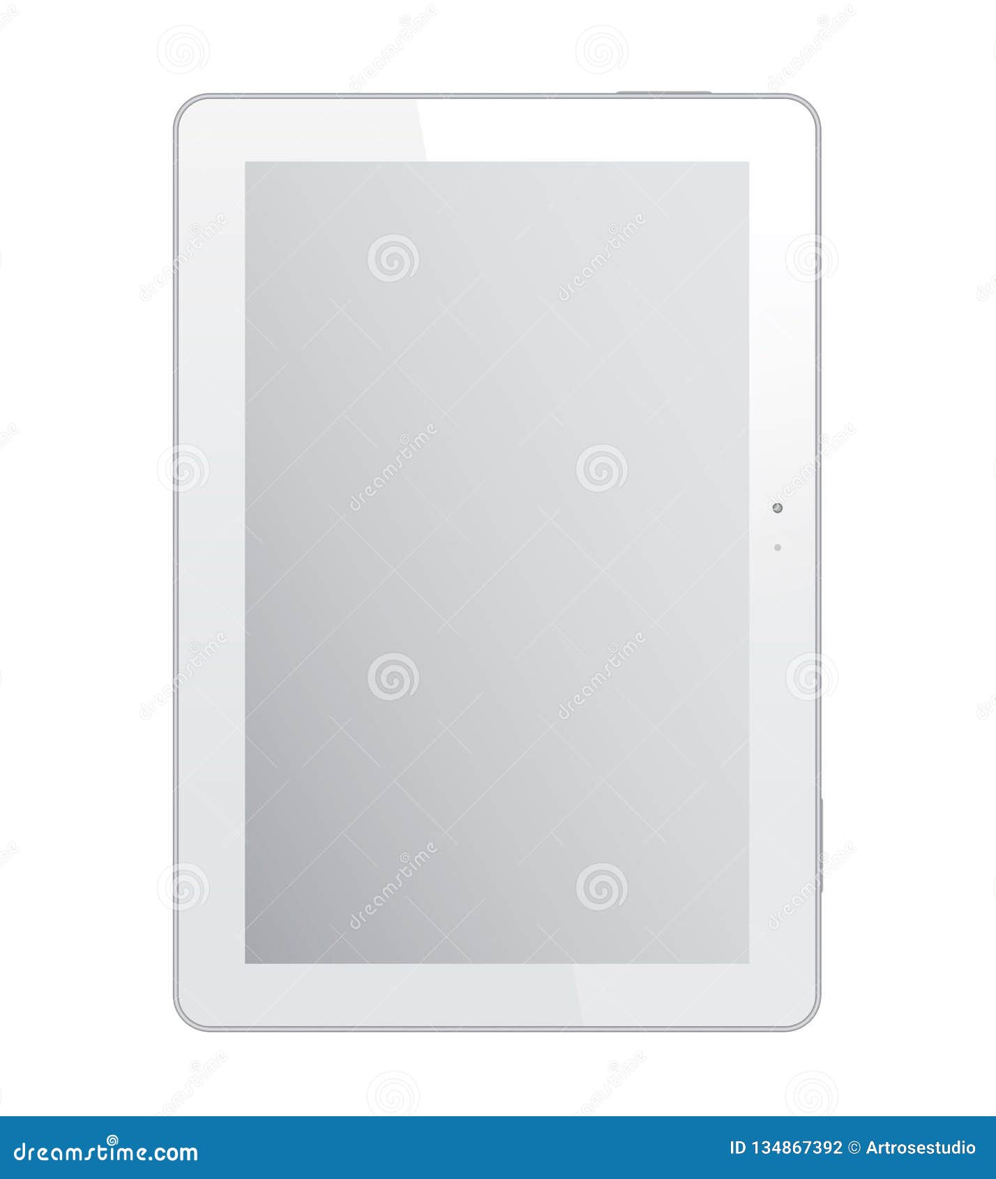 White Tablet PC on White Background Stock Vector - Illustration of ...