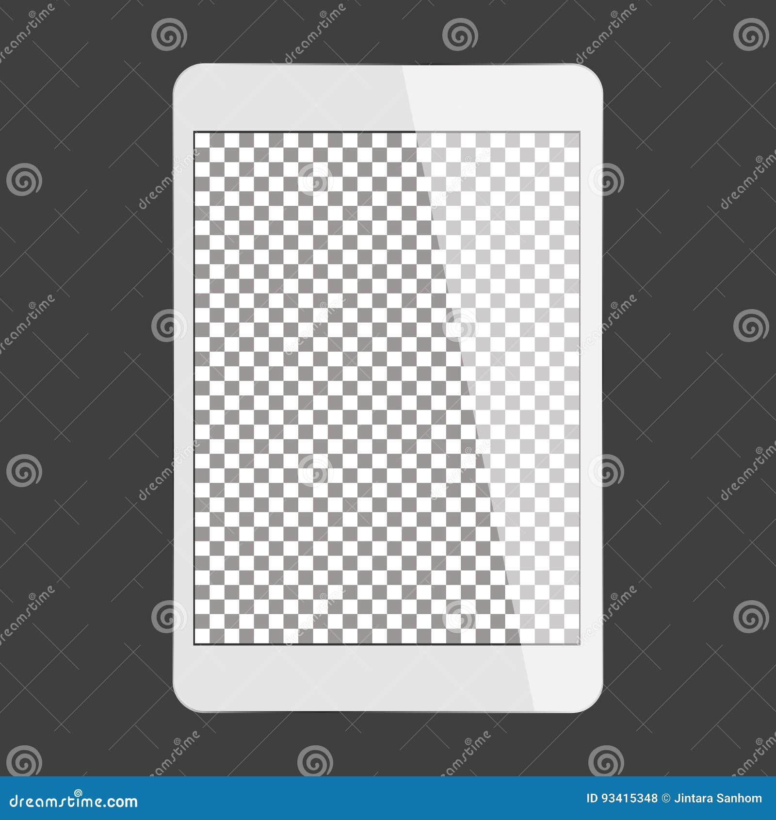 White Tablet Transparent Screen Stock Vector - Illustration of tablet ...