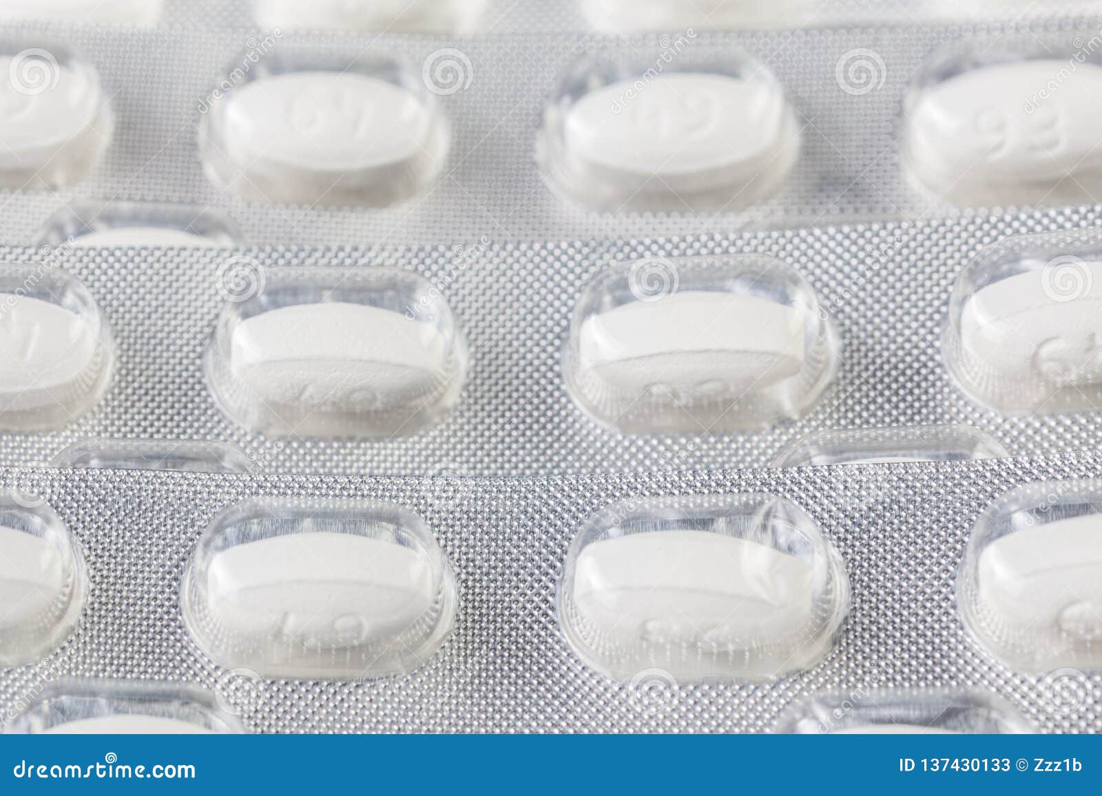 White Tablets in Blister Closeup with Selective Focus Stock Image ...