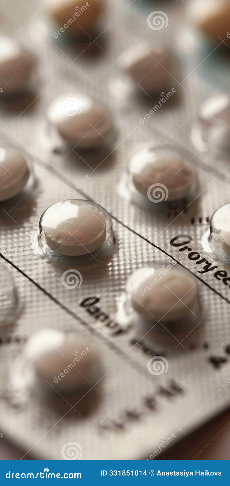 White Tablets Neatly Arranged in a Compact Blister Pack, Uniformity and ...