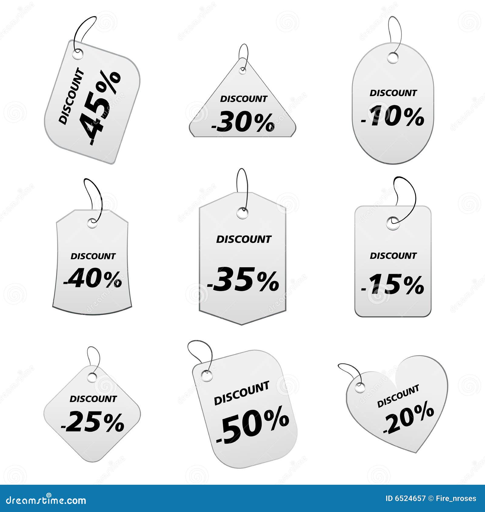 White tags - discount stock vector. Illustration of advertising - 6524657