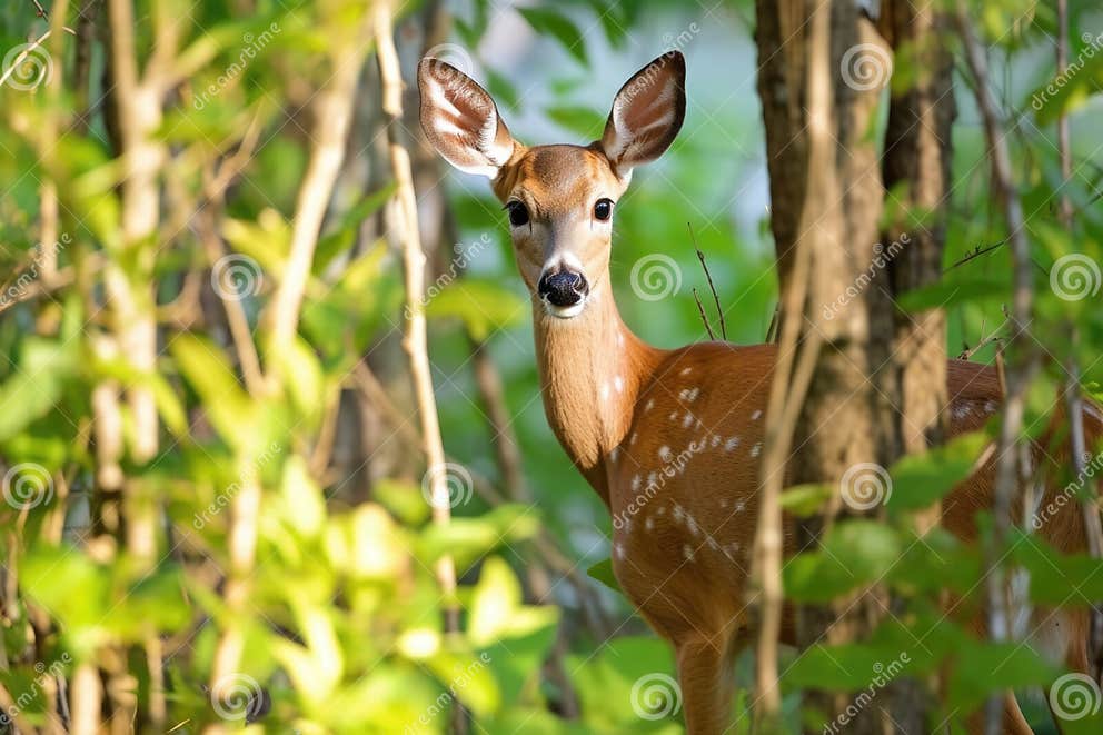 White-tailed Deer Browsing Shrubs Stock Photo - Image of whitetailed ...