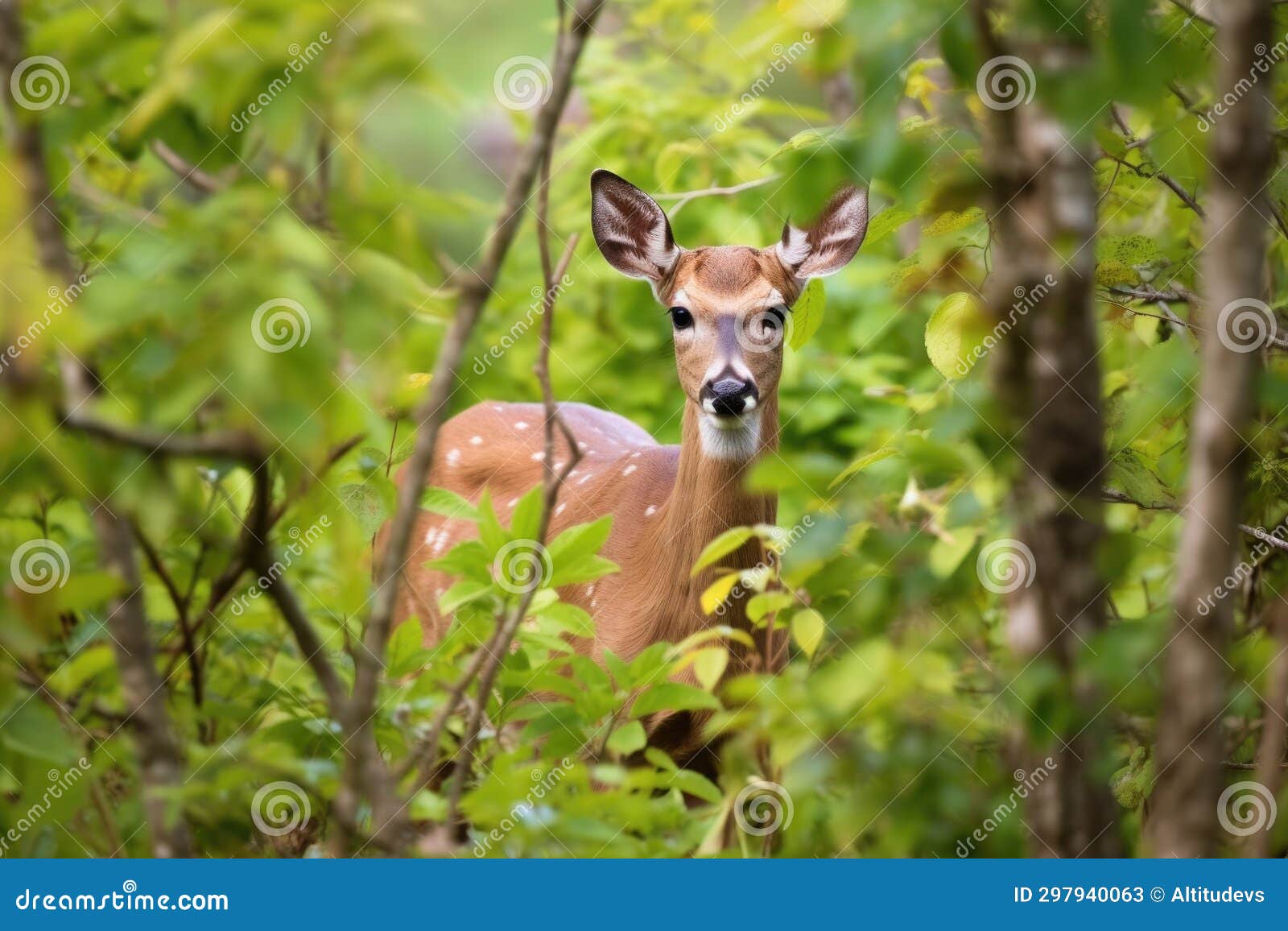 White-tailed Deer Browsing Shrubs Stock Image - Image of wild, nature ...