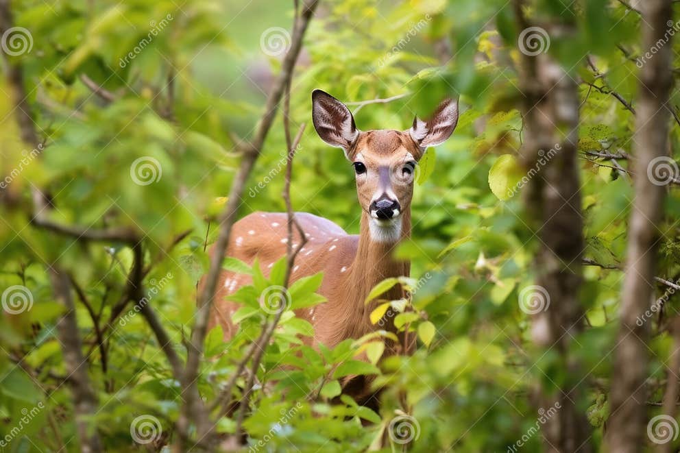 White-tailed Deer Browsing Shrubs Stock Image - Image of wild, nature ...