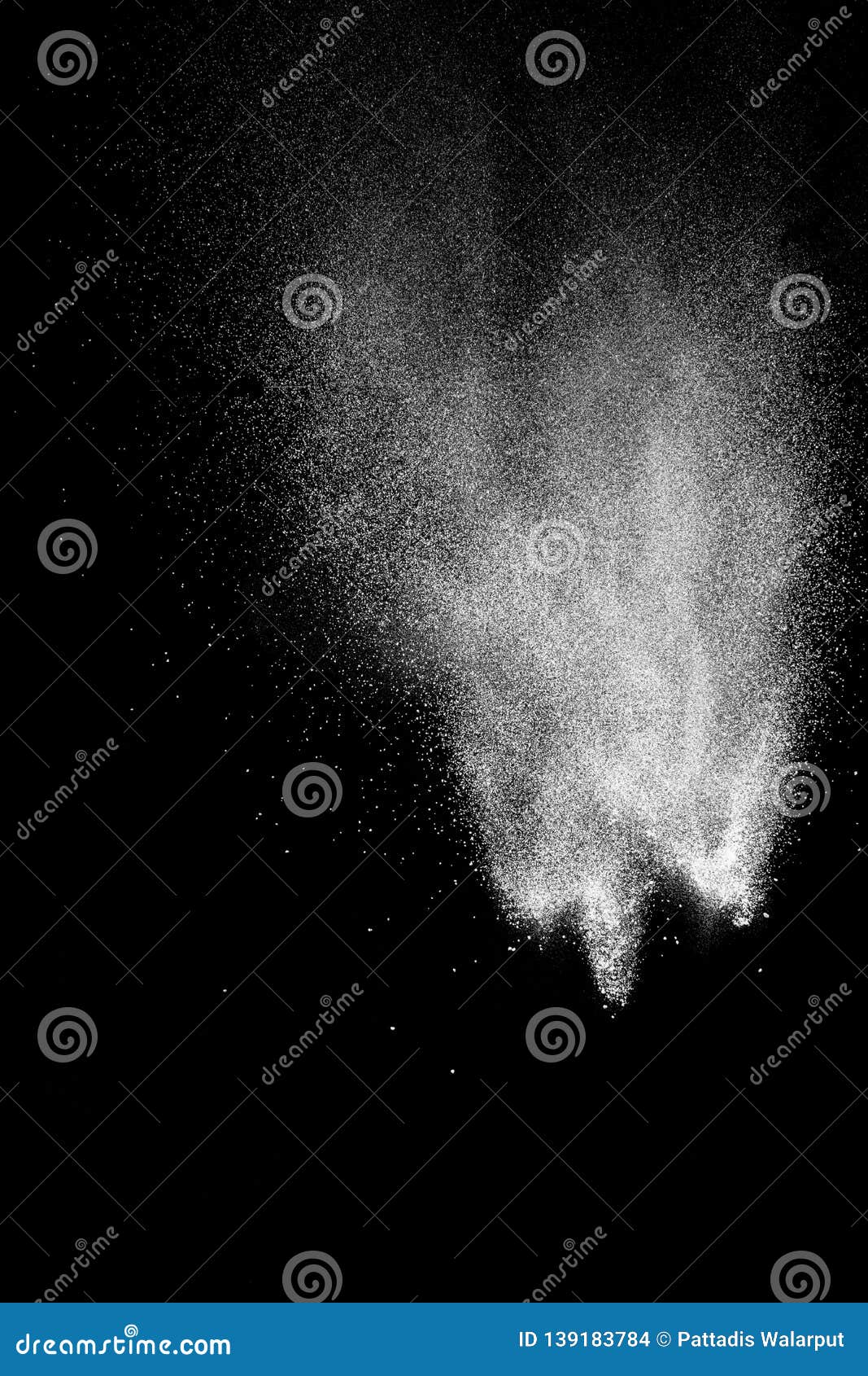 White Talcum Powder Explosion on Black Background. Stock Photo - Image ...
