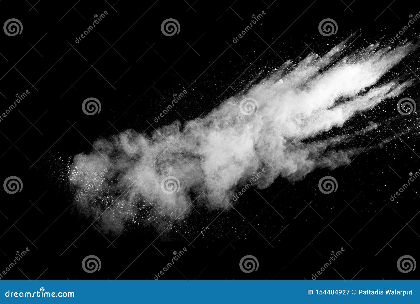 White Talcume Powder Explosion on Black Background. White Dust ...