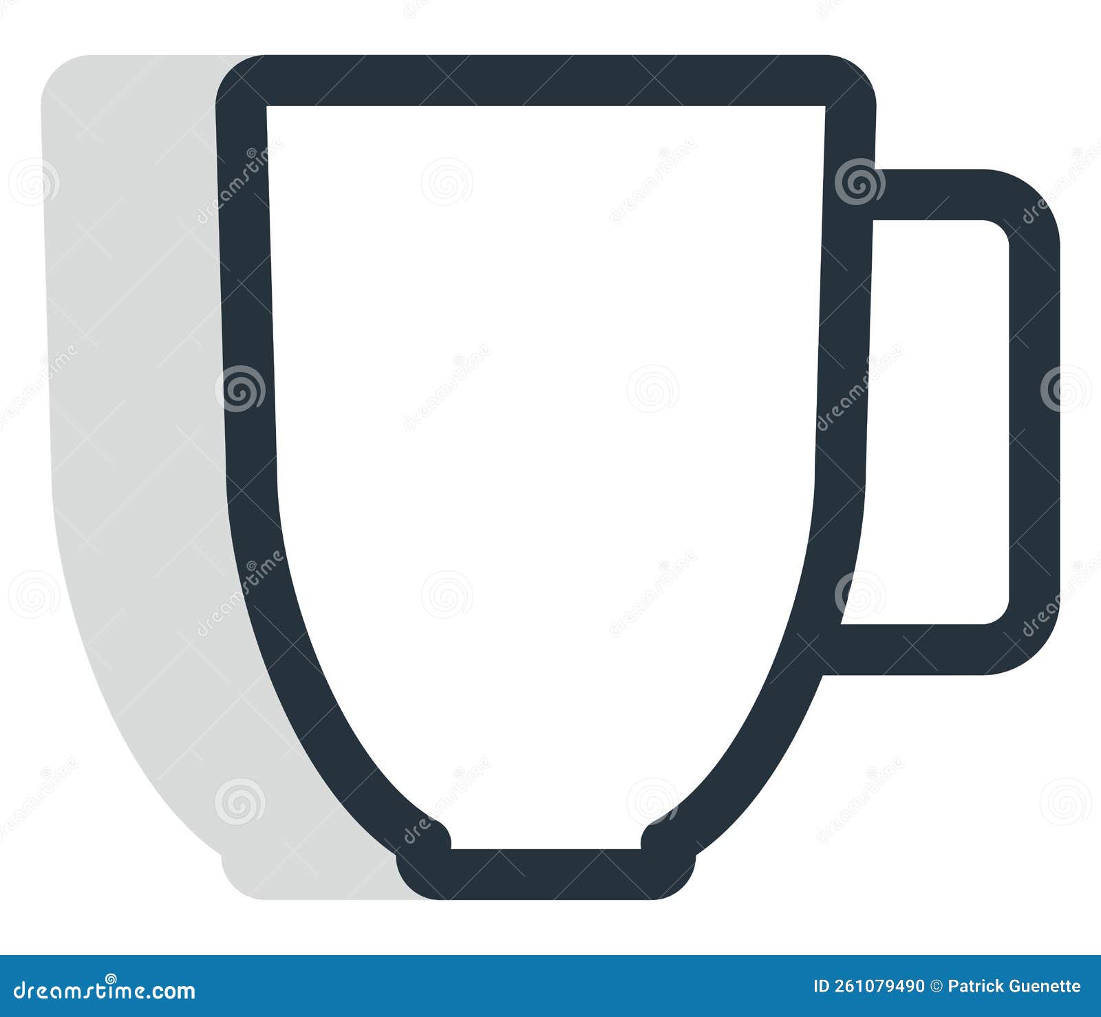 White tall cup, icon stock vector. Illustration of fragile - 261079490