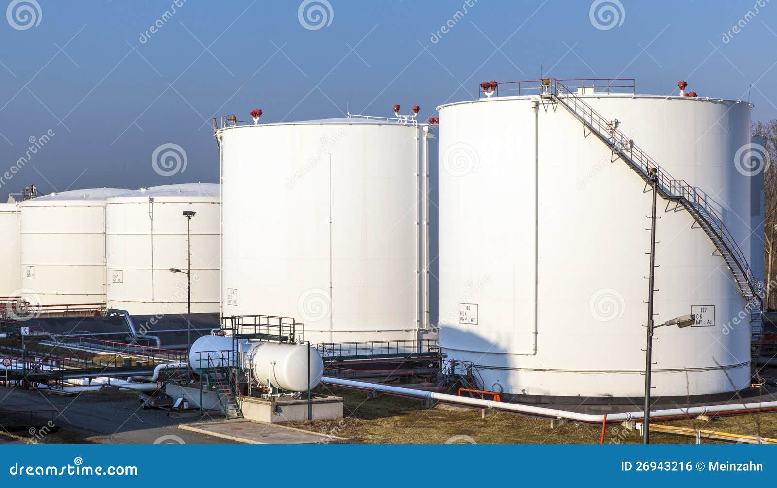 White tank in tank farm stock photo. Image of depot, architecture ...