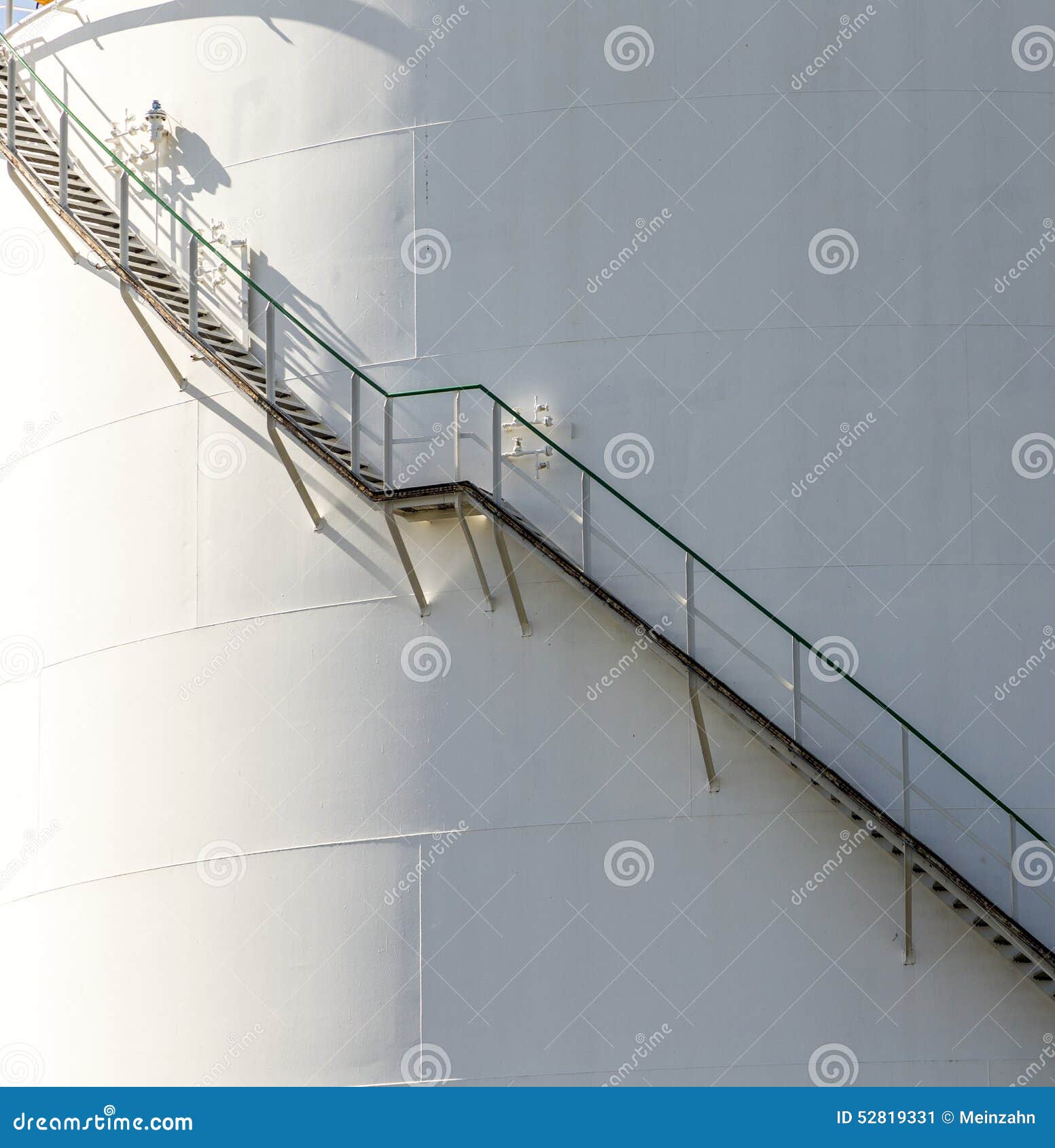 White Tanks in Tank Farm with Iron Staircase Stock Image - Image of ...