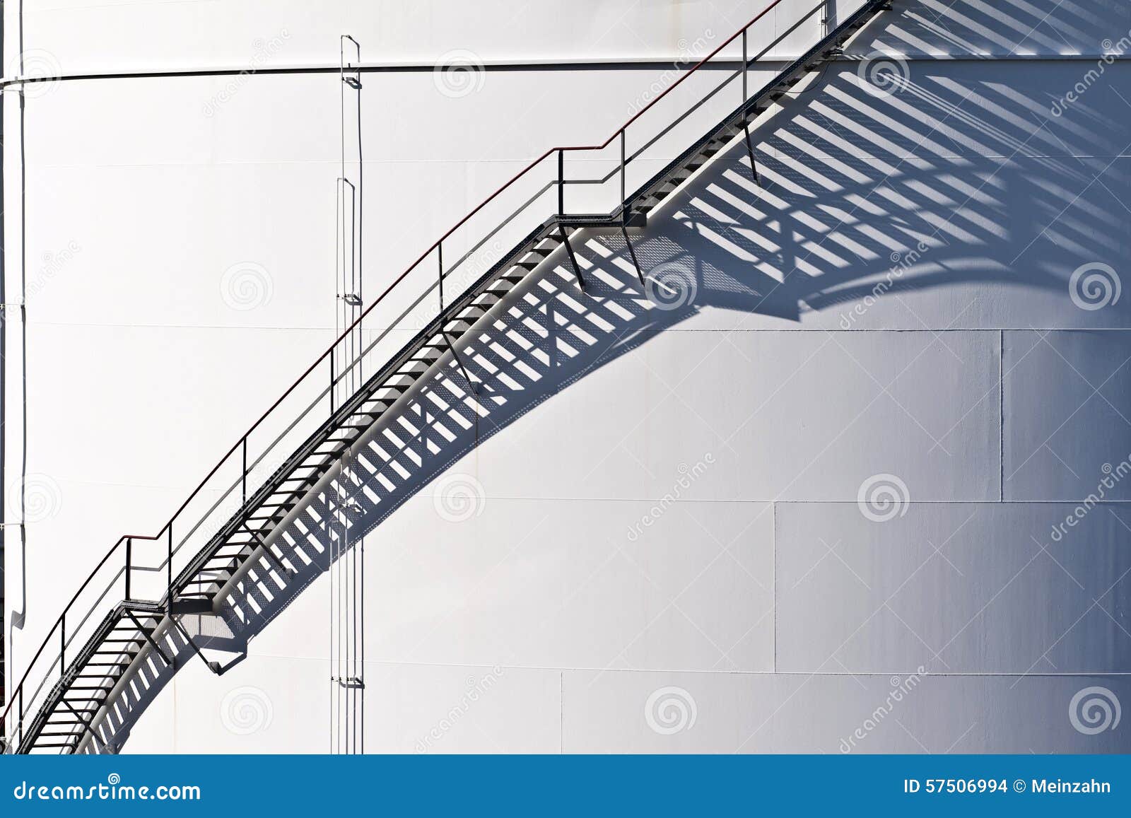 White Tanks in Tank Farm with Staircase Stock Photo - Image of petrol ...