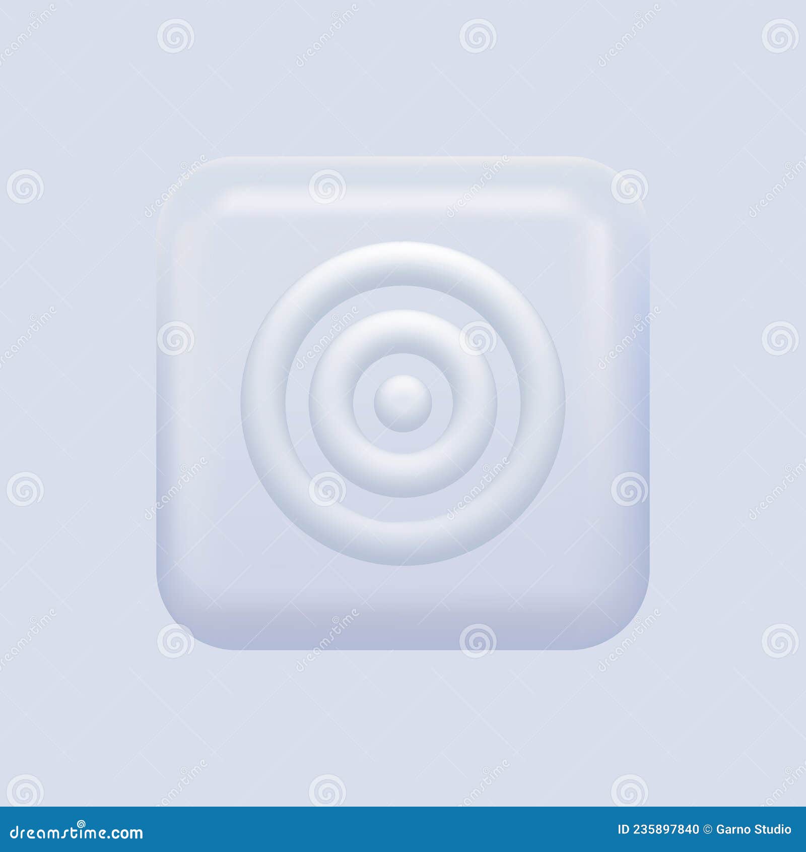 White Target Icon. White Squared Badge Stock Vector - Illustration of ...