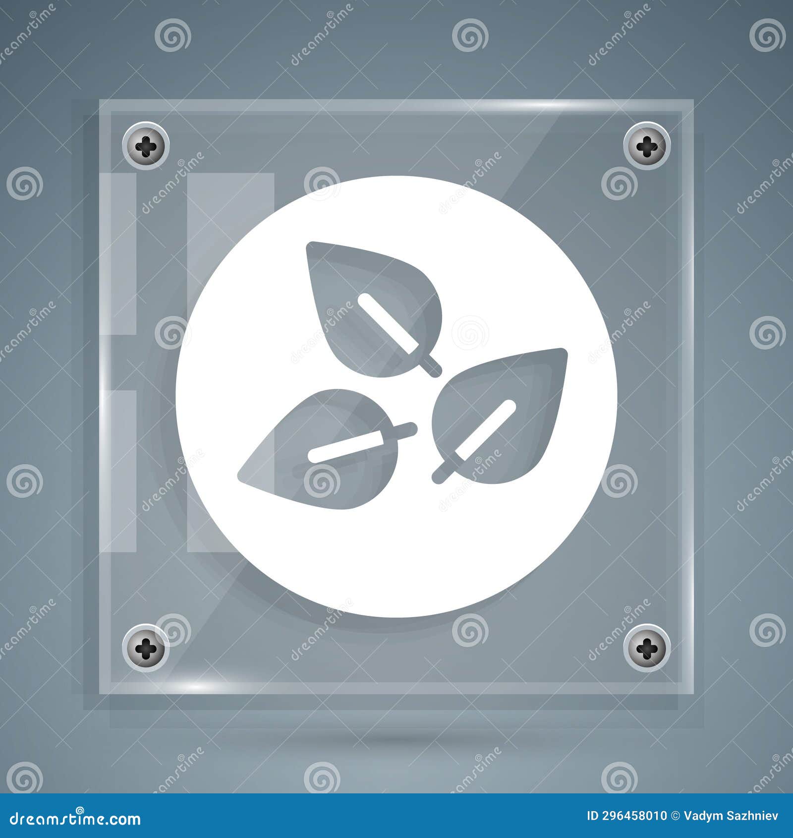 White Tea Leaf Icon Isolated on Grey Background. Tea Leaves. Square ...