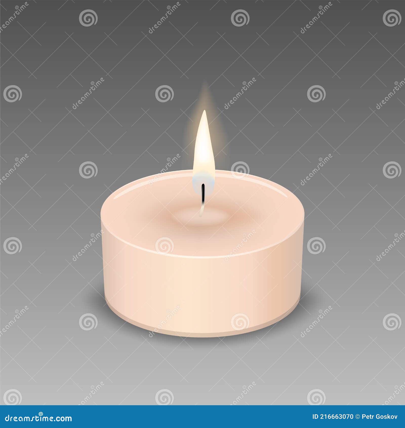 White Tea Light Candle Isol on White Stock Vector - Illustration of ...
