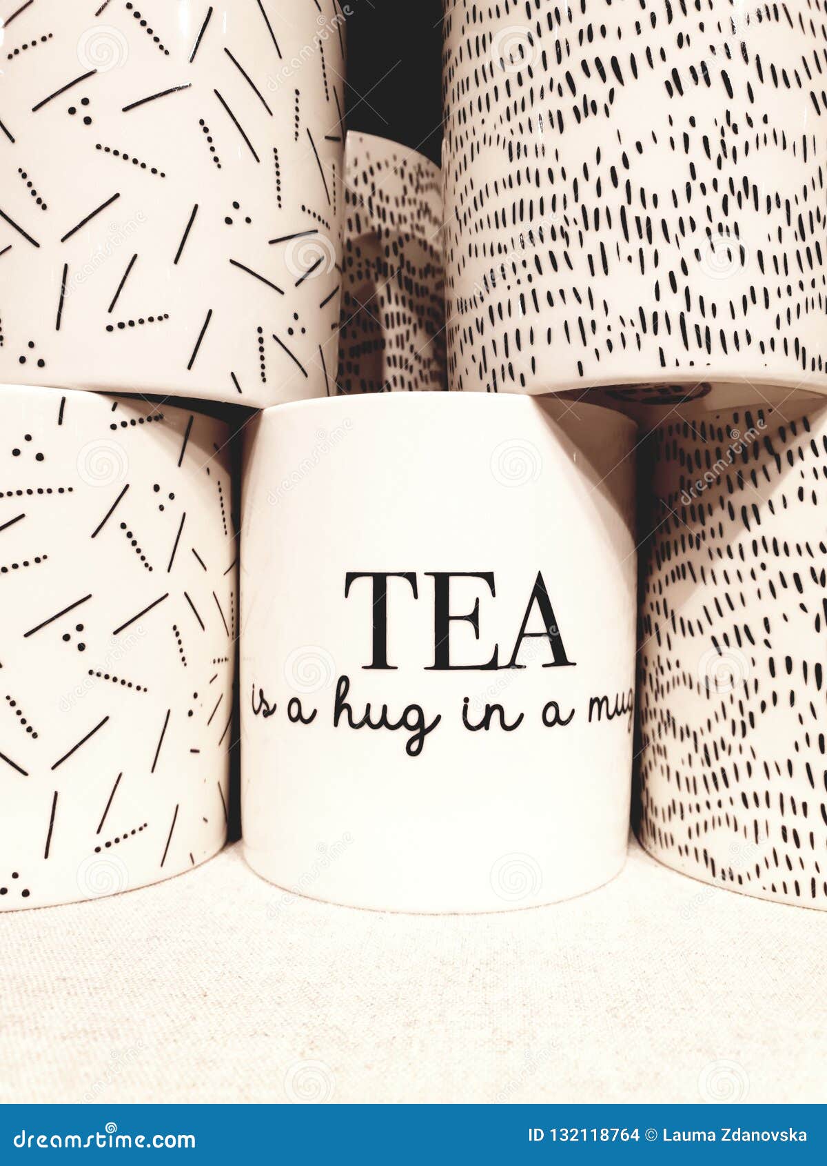 Tea is a hug in a mug stock photo. Image of present - 132118764
