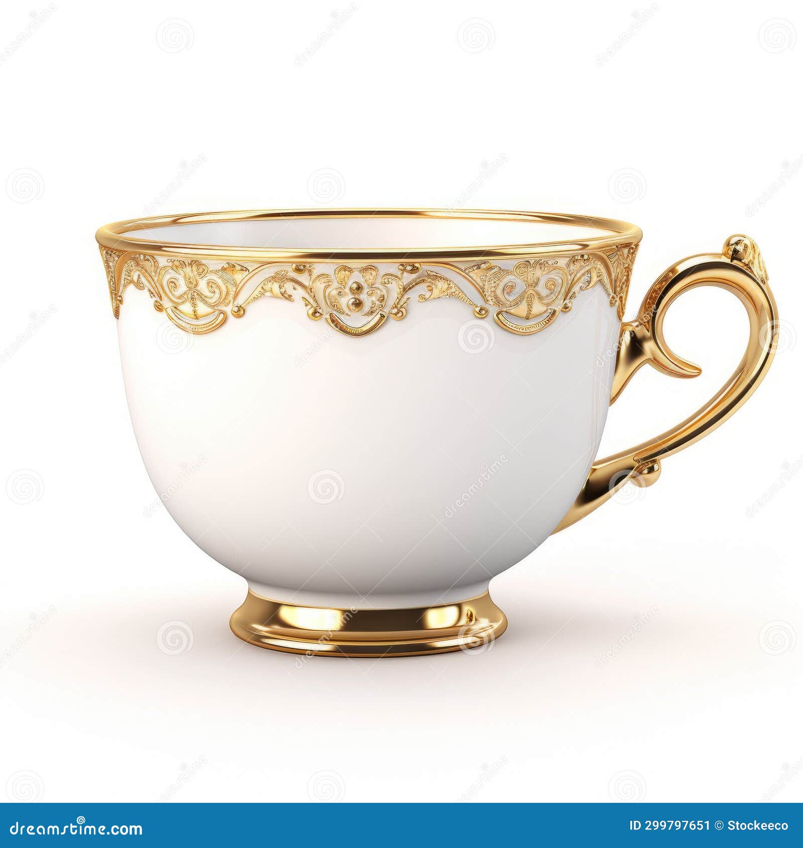 Elegant Golden Ornate Cup: a Symbol of Feminine Affluence Stock ...